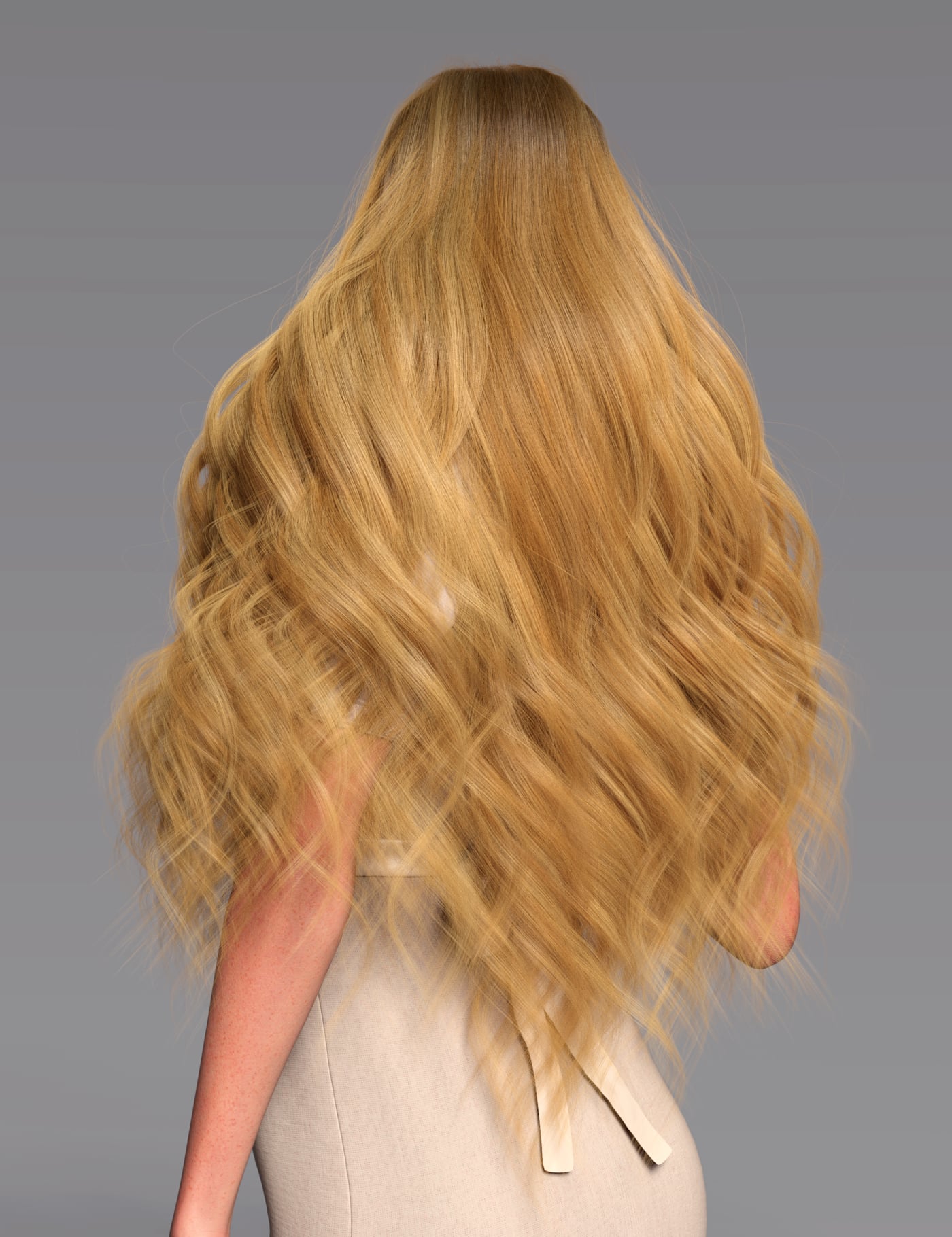 dForce Long Wavy Hair for Genesis 9 | Daz 3D