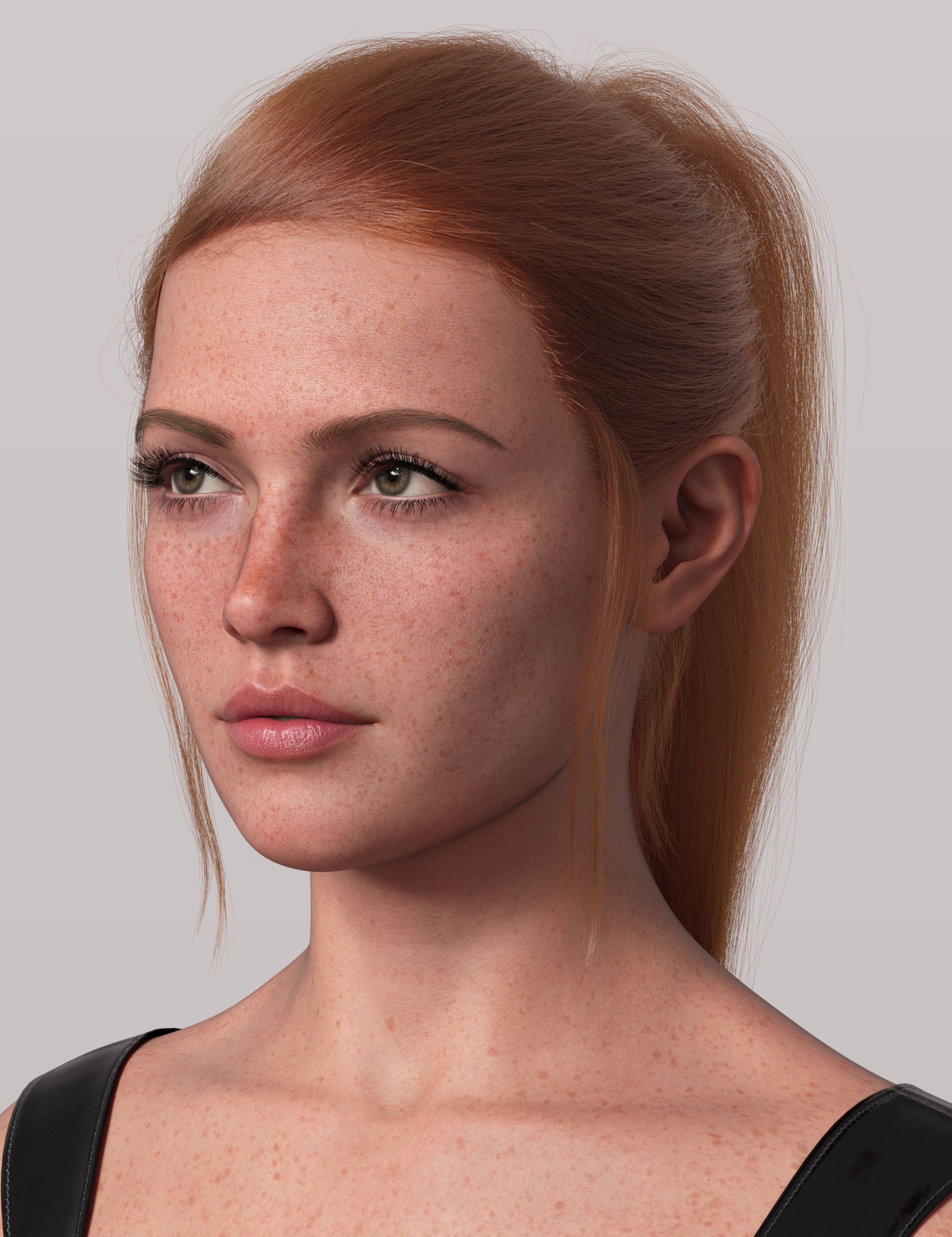 dForce Strand-Based Casual Side Parted Ponytail Hair for Genesis 9 and ...