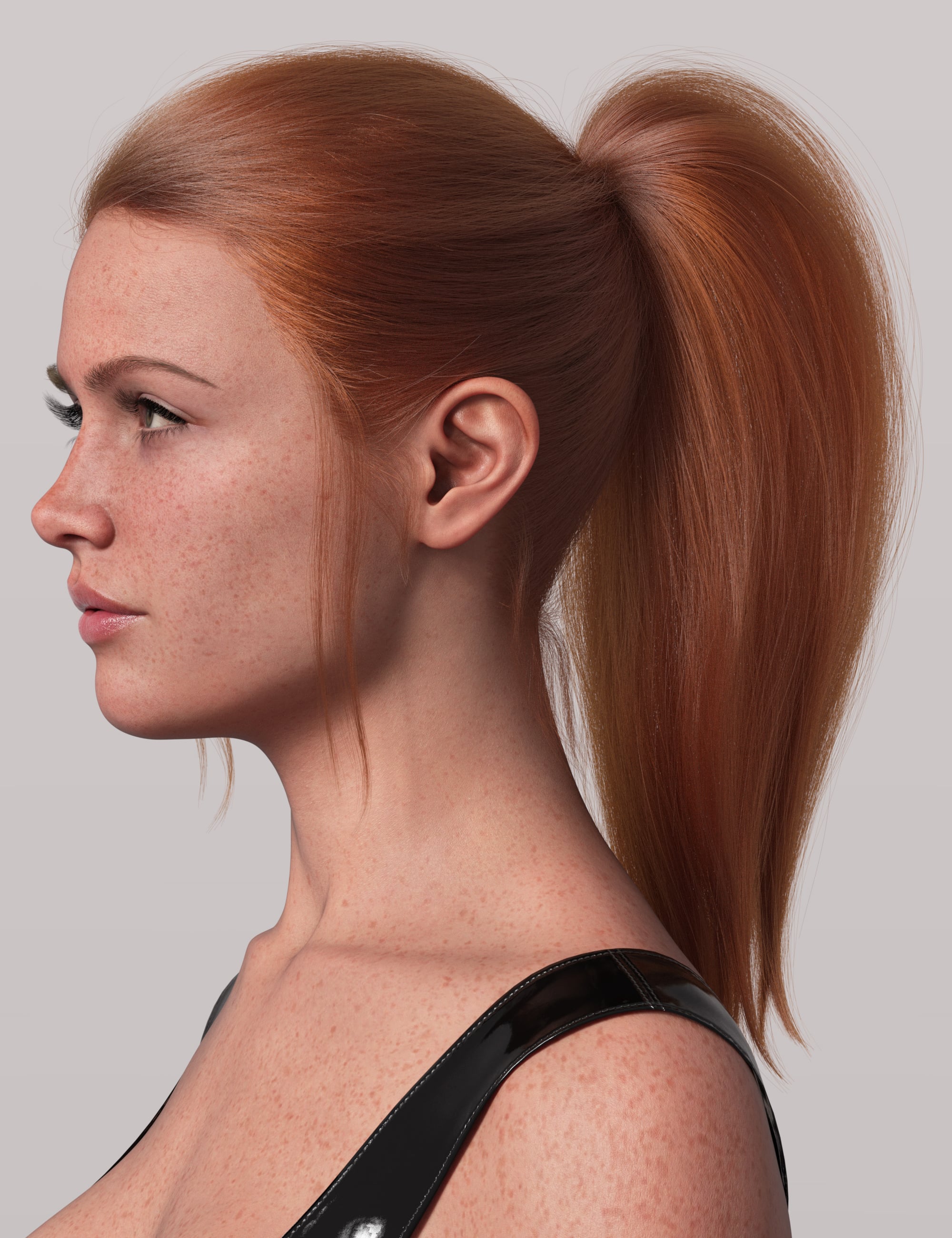 dForce Strand-Based Casual Side Parted Ponytail Hair for Genesis 9 and ...