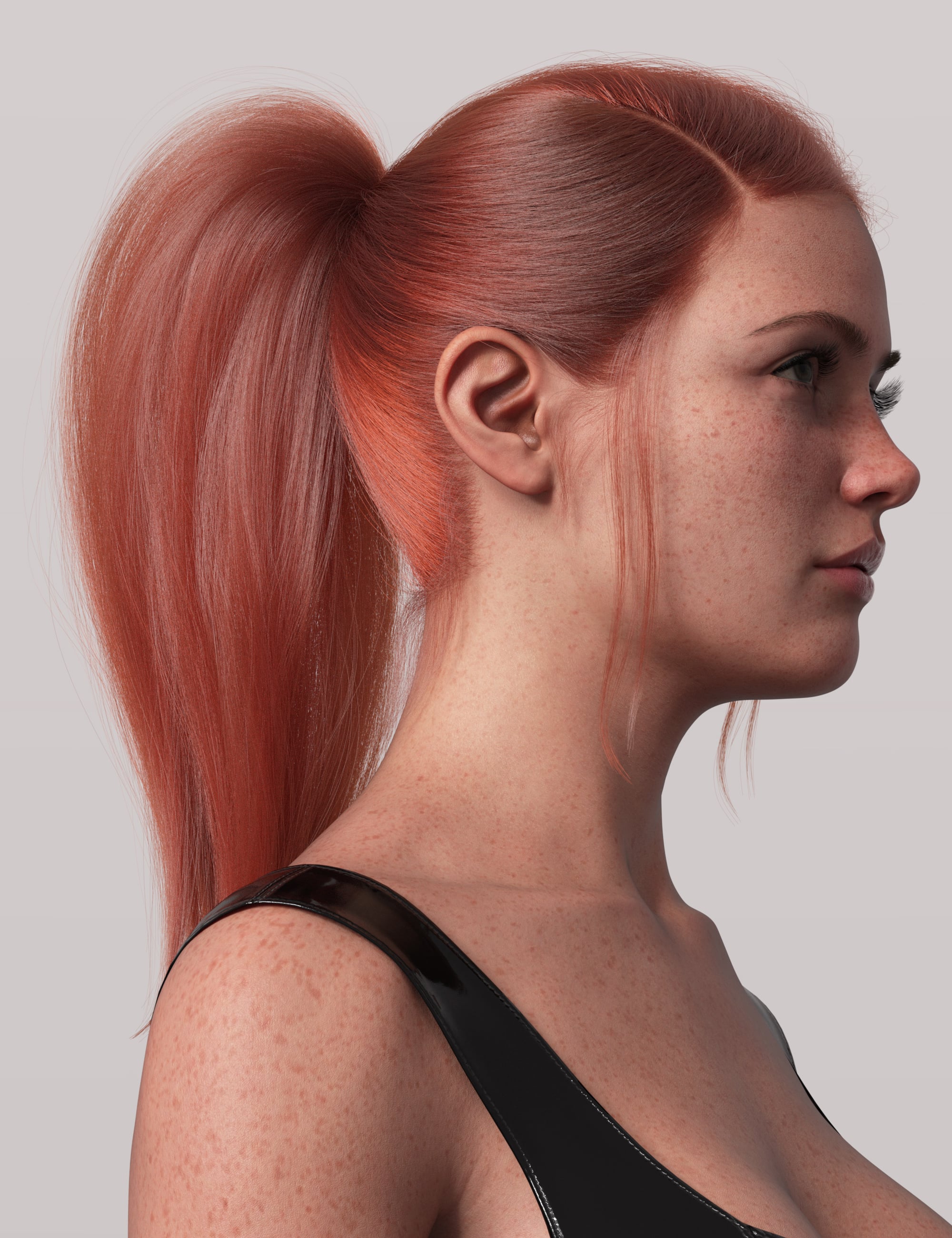dForce Strand-Based Casual Side Parted Ponytail Hair for Genesis 9 and ...