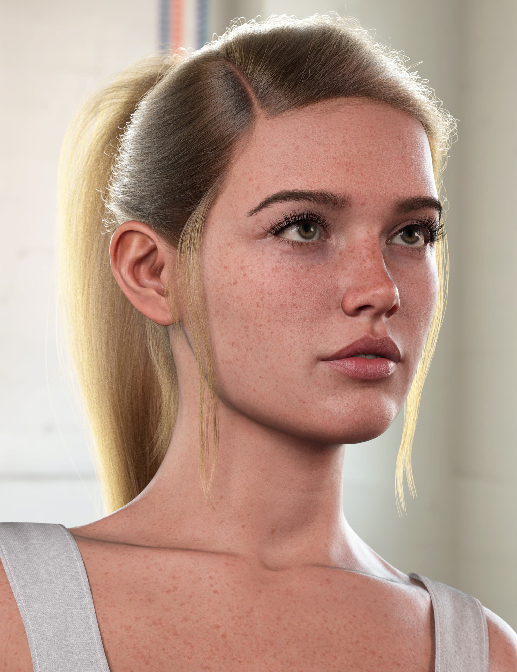 dForce Strand-Based Casual Side Parted Ponytail Hair for Genesis 9 and ...