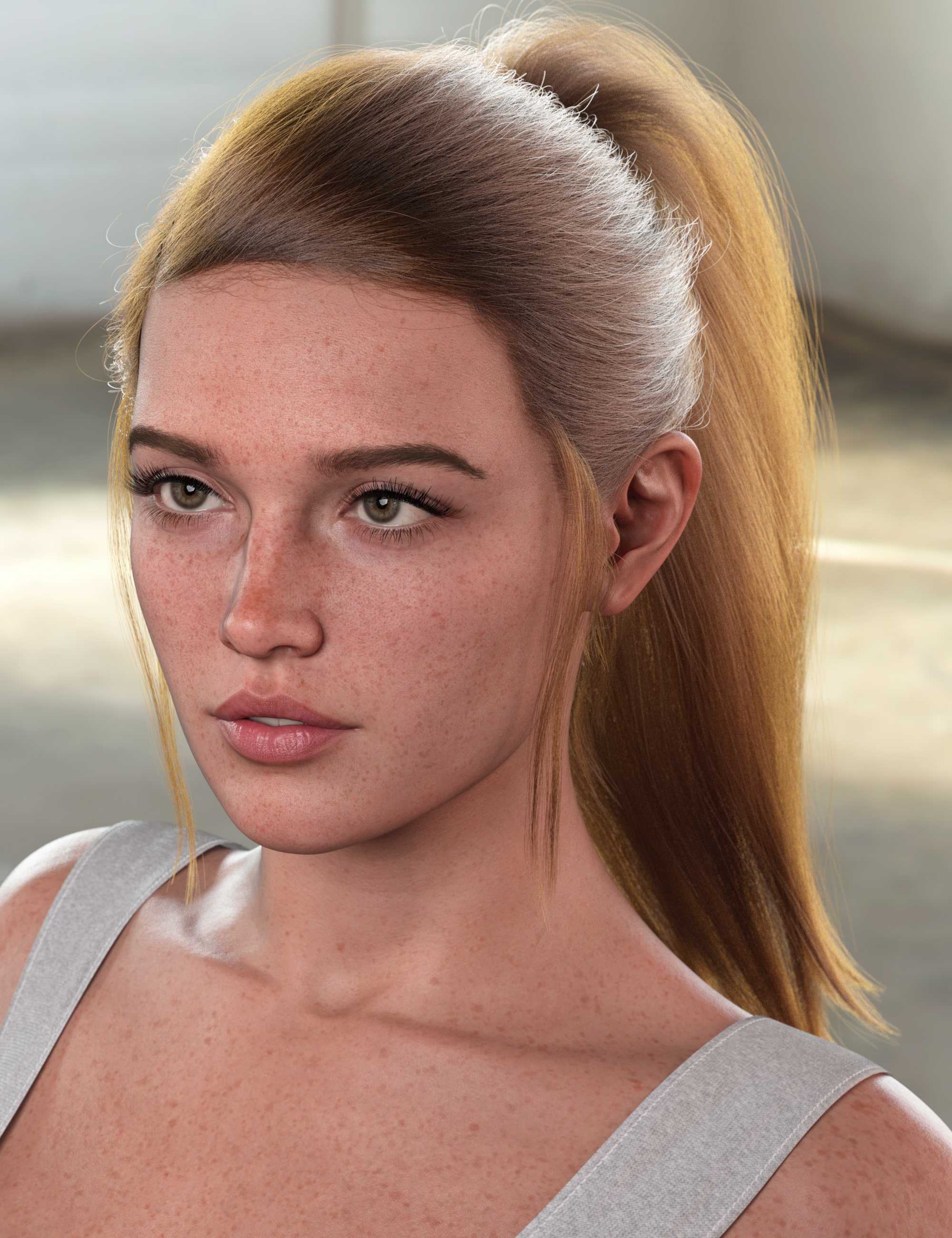 dForce Strand-Based Casual Side Parted Ponytail Hair for Genesis 9 and ...