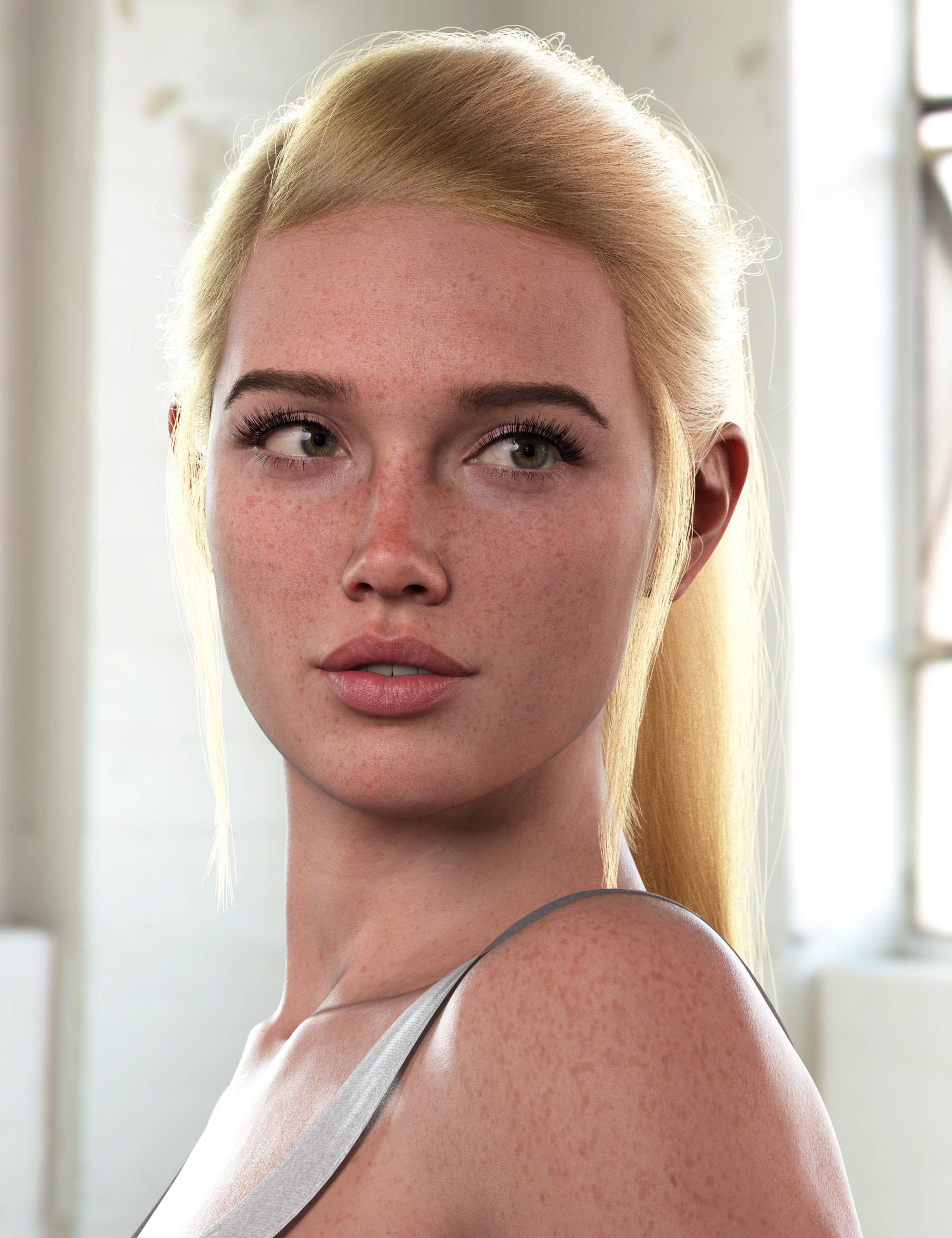 dForce Strand-Based Casual Side Parted Ponytail Hair for Genesis 9 and ...