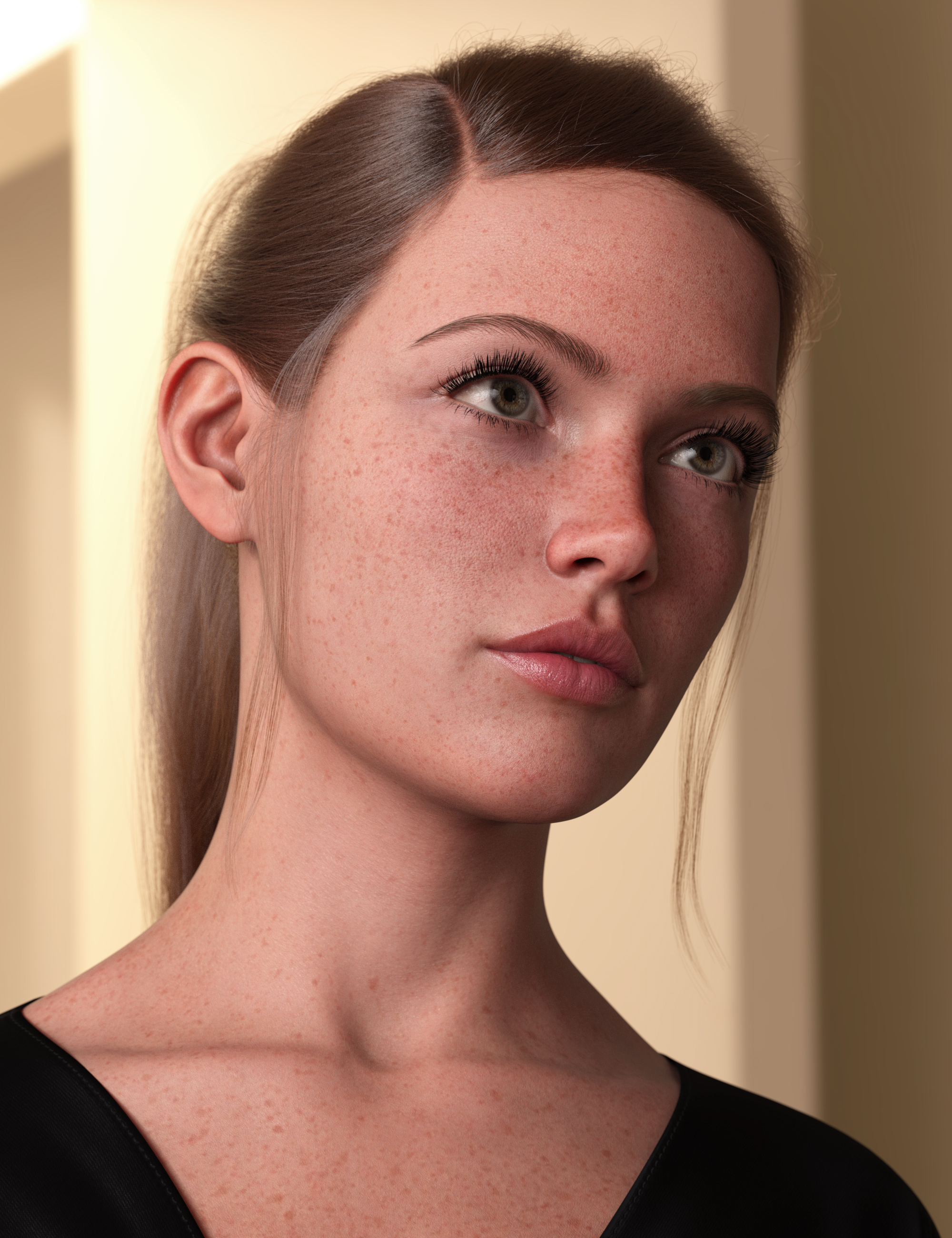 dForce Strand-Based Casual Side Parted Ponytail Hair for Genesis 9 and ...
