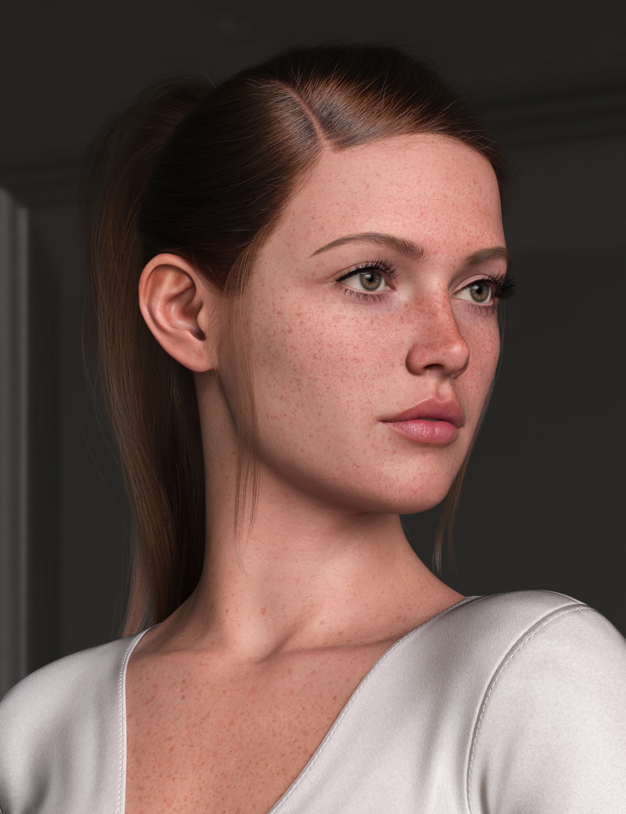 dForce Strand-Based Casual Side Parted Ponytail Hair for Genesis 9 and ...