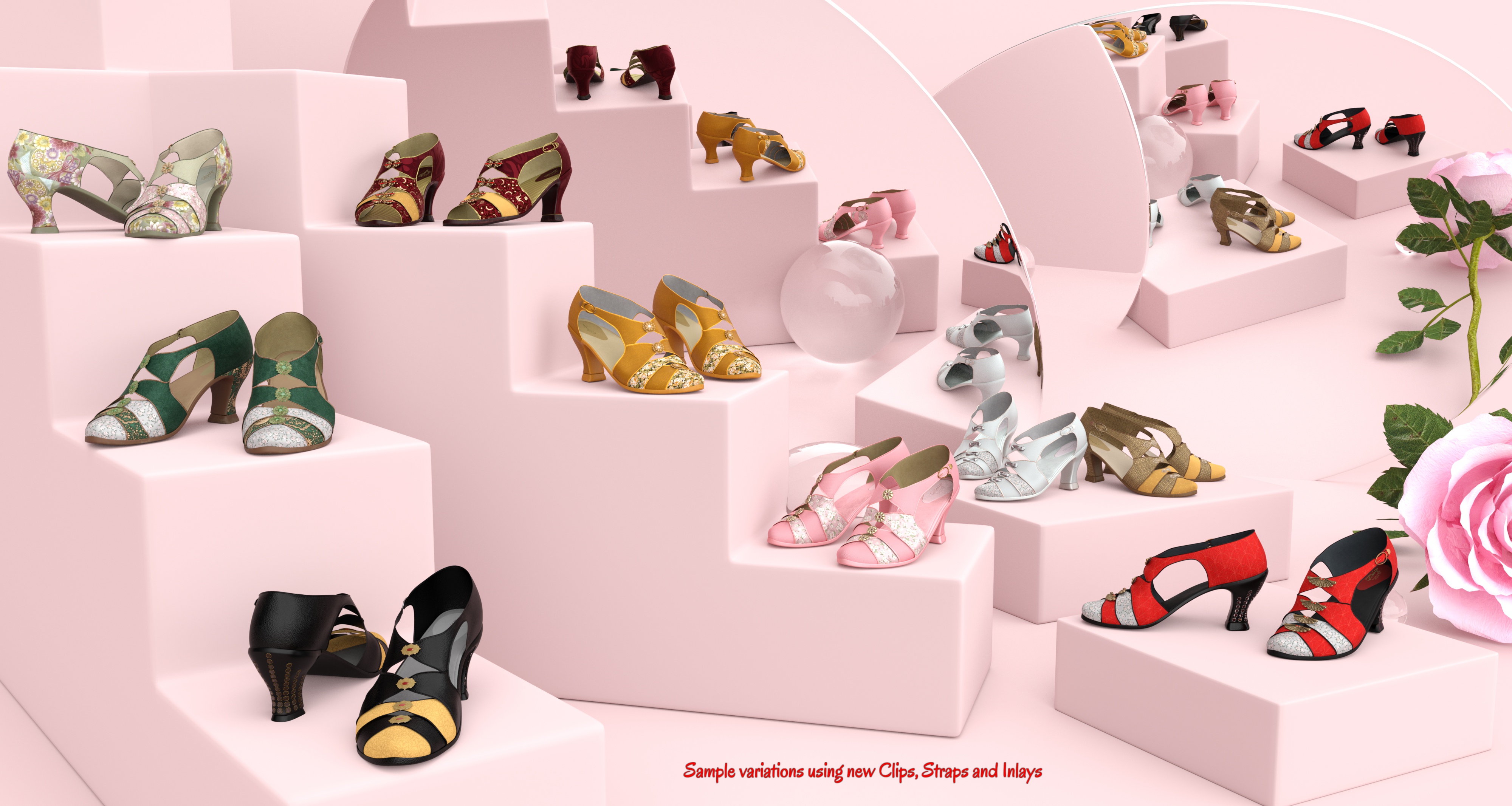 Timeless Vintage Shoes Expansion Megapack | Daz 3D