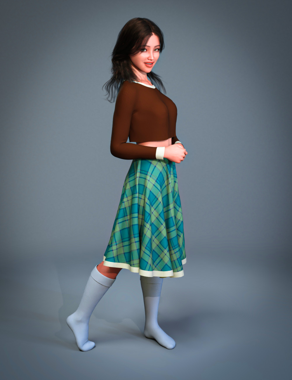 AP dForce Autumn Long-Sleeve Dress for Genesis 9 | Daz 3D
