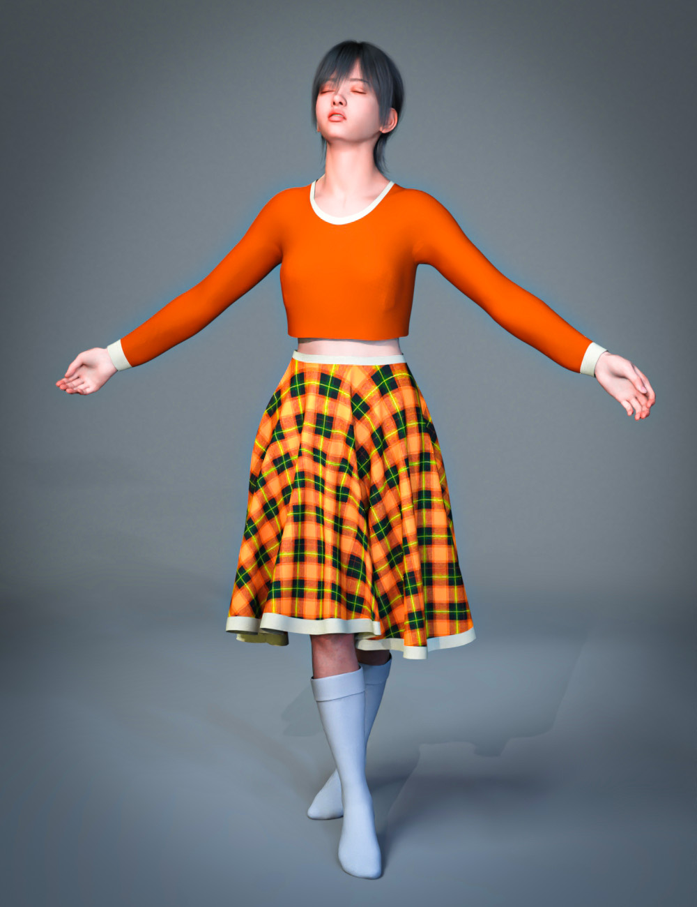 AP dForce Autumn Long-Sleeve Dress for Genesis 9 | Daz 3D