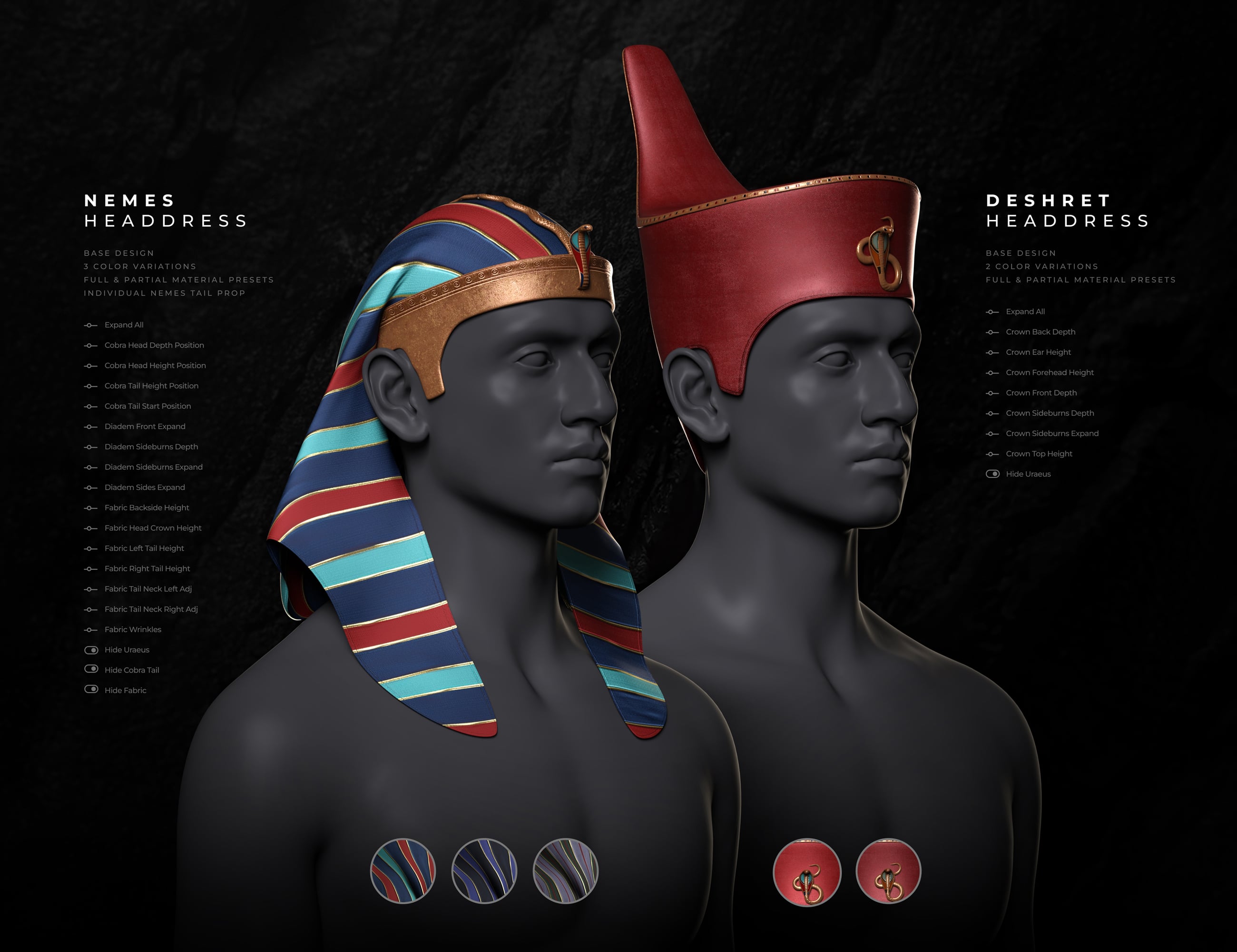 dForce Lowland Pharaoh Outfit for Genesis 9 | Daz 3D