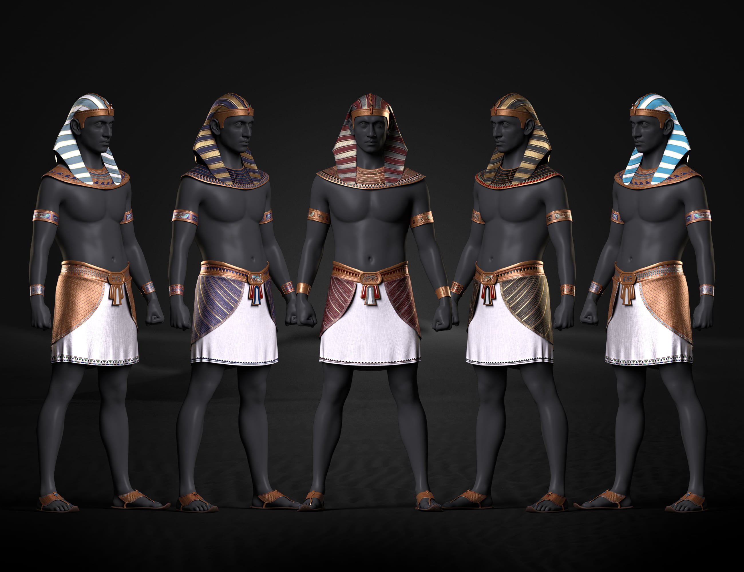 dForce Lowland Pharaoh Textures Add-on for Genesis 9 | Daz 3D
