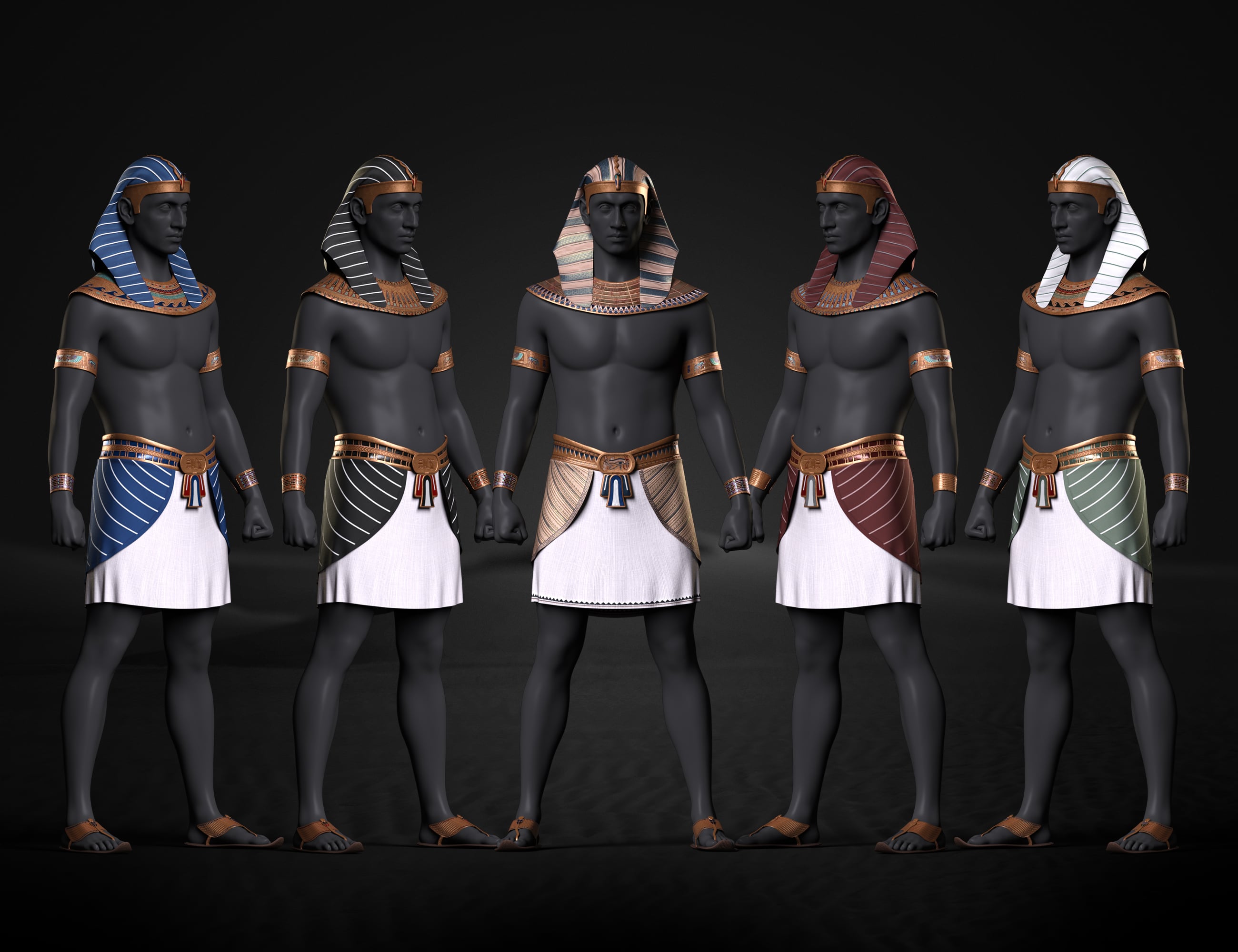 dForce Lowland Pharaoh Textures Add-on for Genesis 9 | Daz 3D