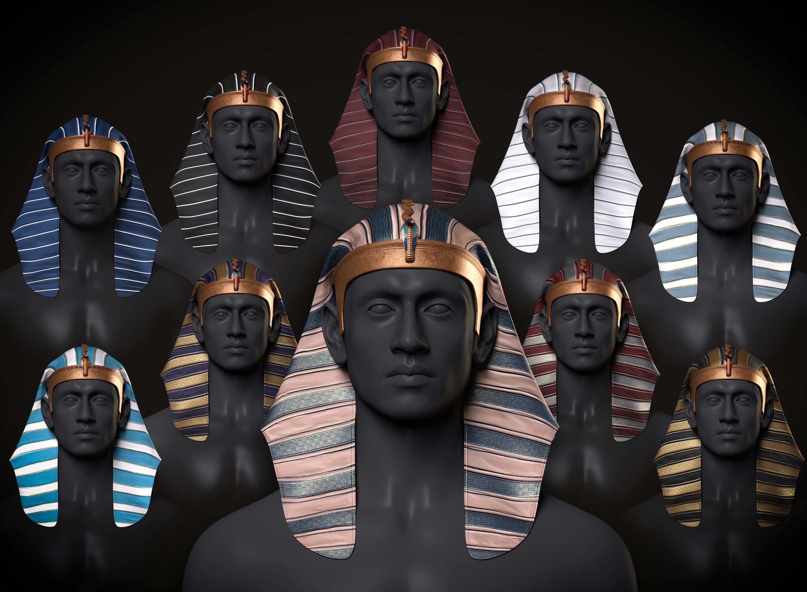dForce Lowland Pharaoh Textures Add-on for Genesis 9 | Daz 3D