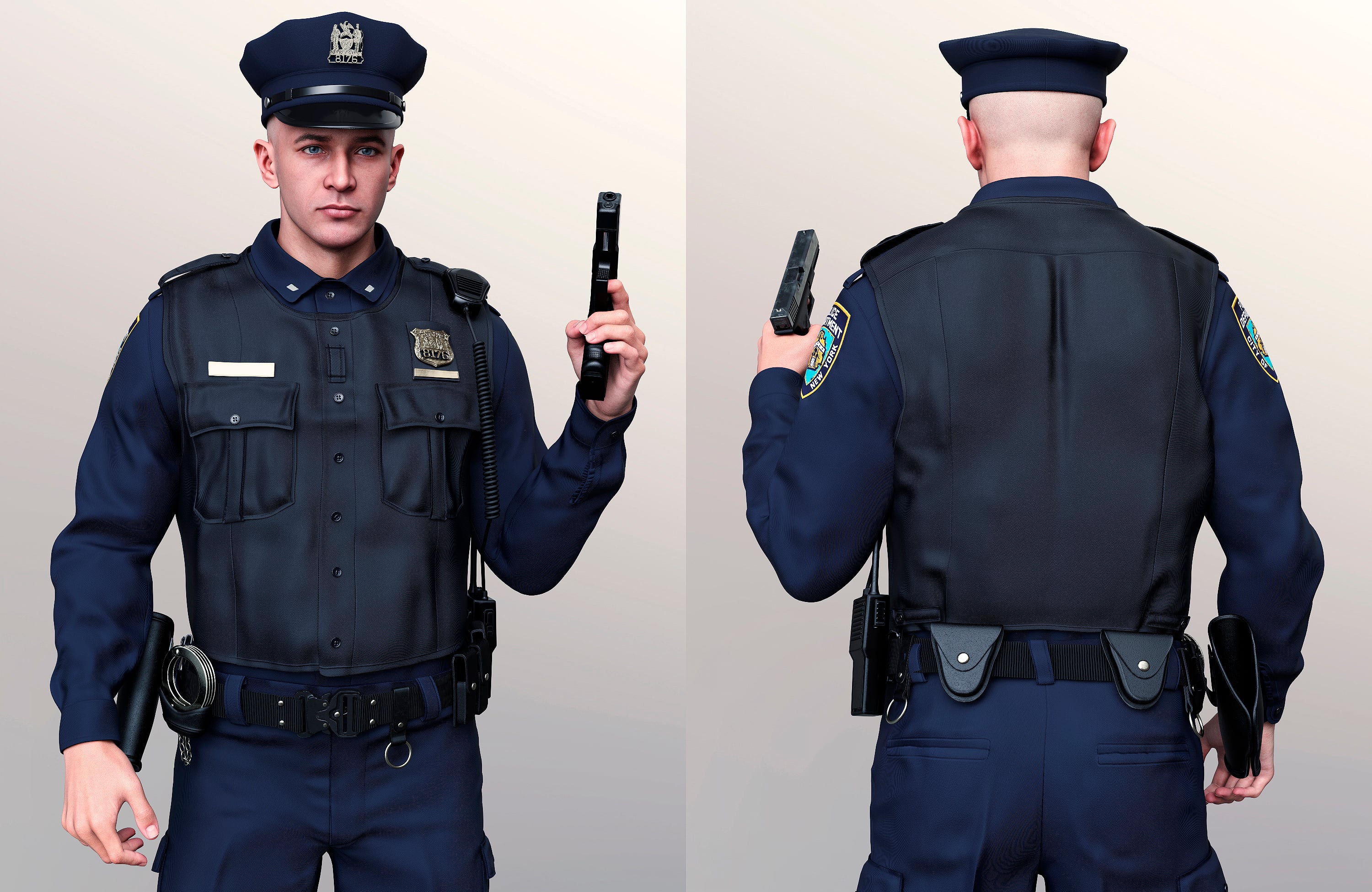 dForce Police Officer Uniform for Genesis 9 | Daz 3D