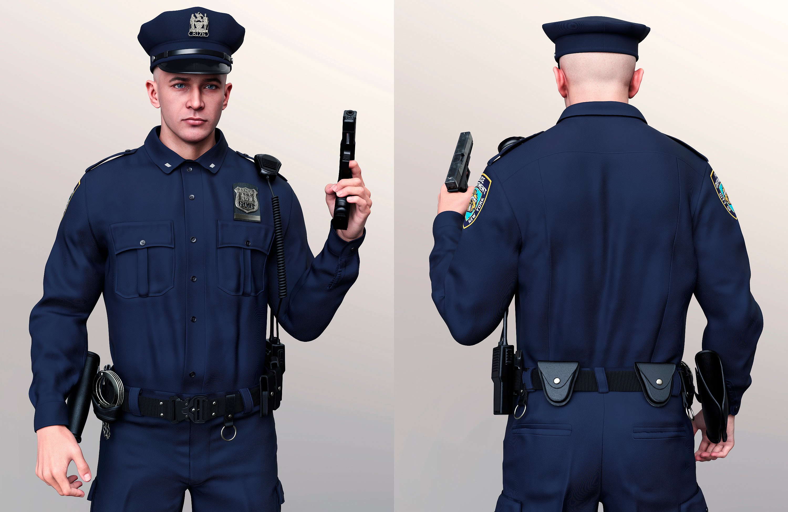 dForce Police Officer Uniform for Genesis 9 | Daz 3D