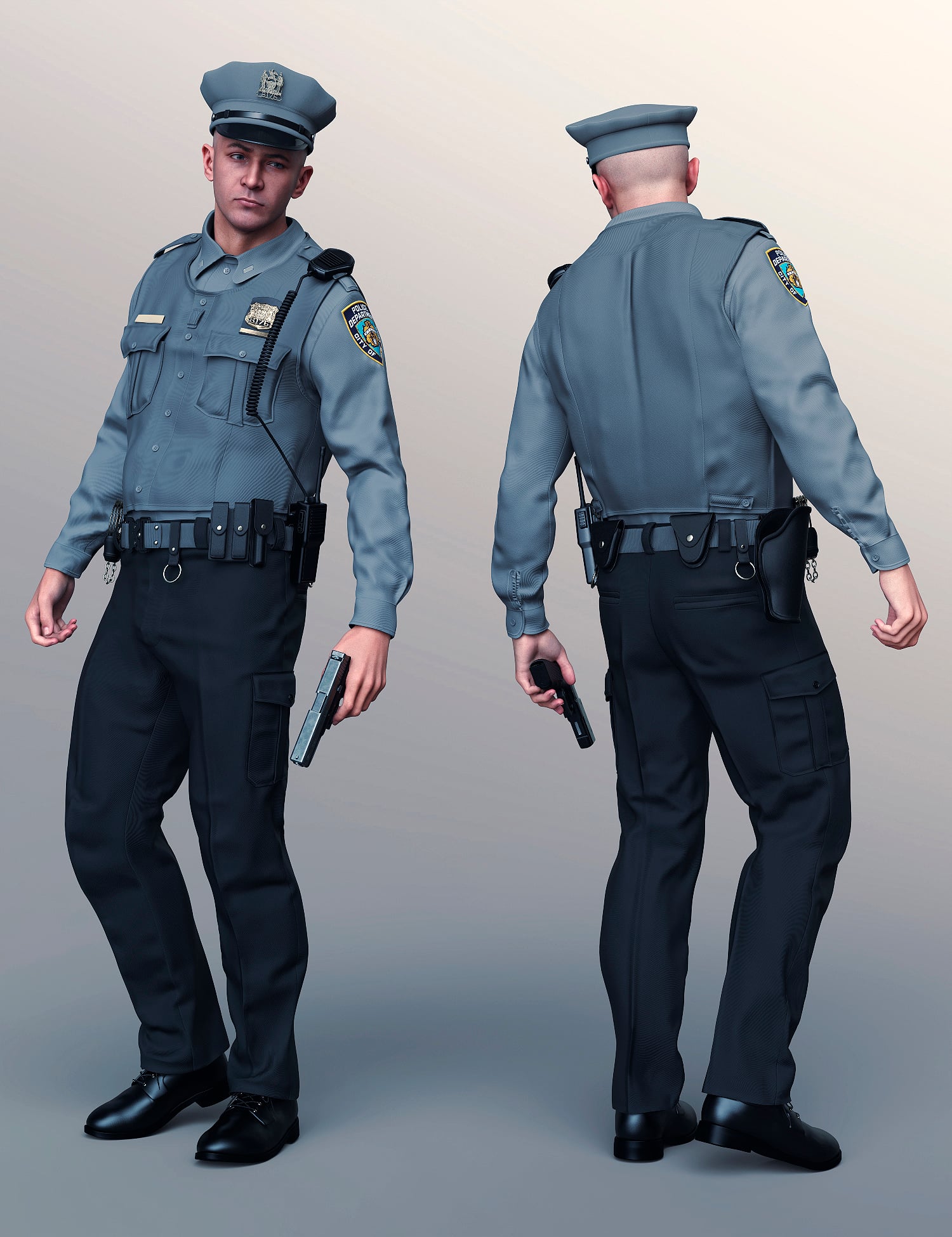 dForce Police Officer Uniform for Genesis 9 Add-On | Daz 3D