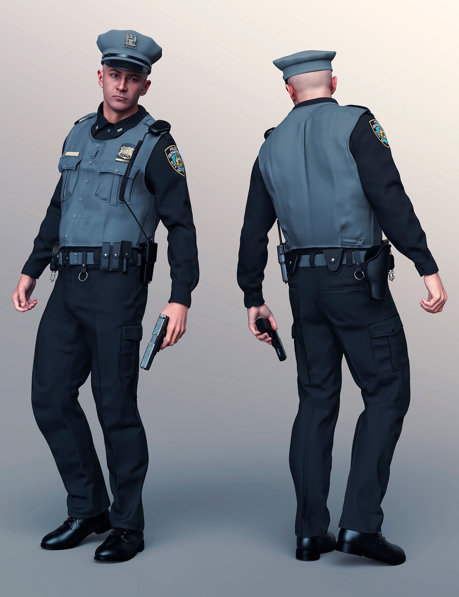 dForce Police Officer Uniform for Genesis 9 Add-On | Daz 3D