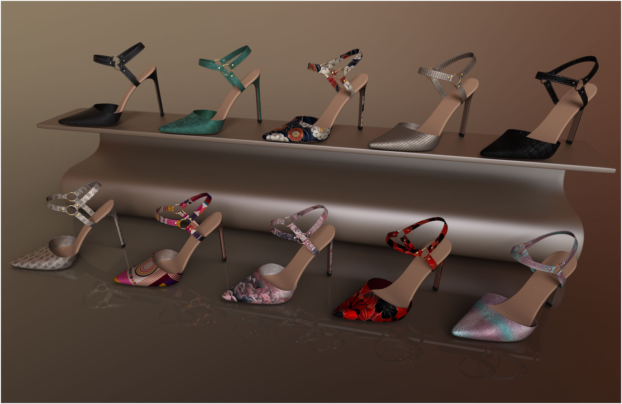 Styles Add-On for Aerith High Heels | Daz 3D