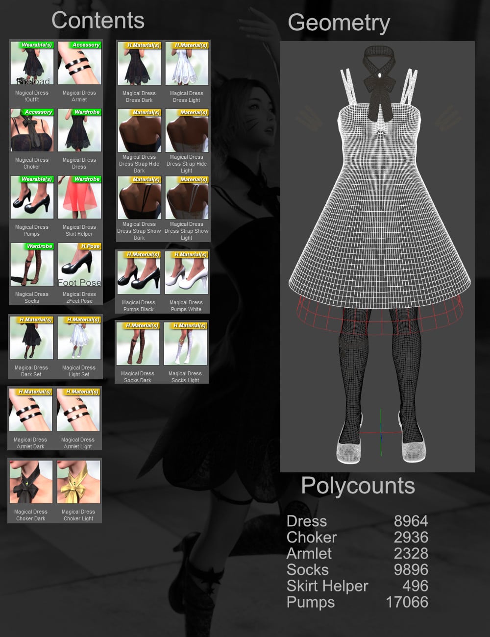 dForce Magical Dress Outfit for Genesis 9 | Daz 3D