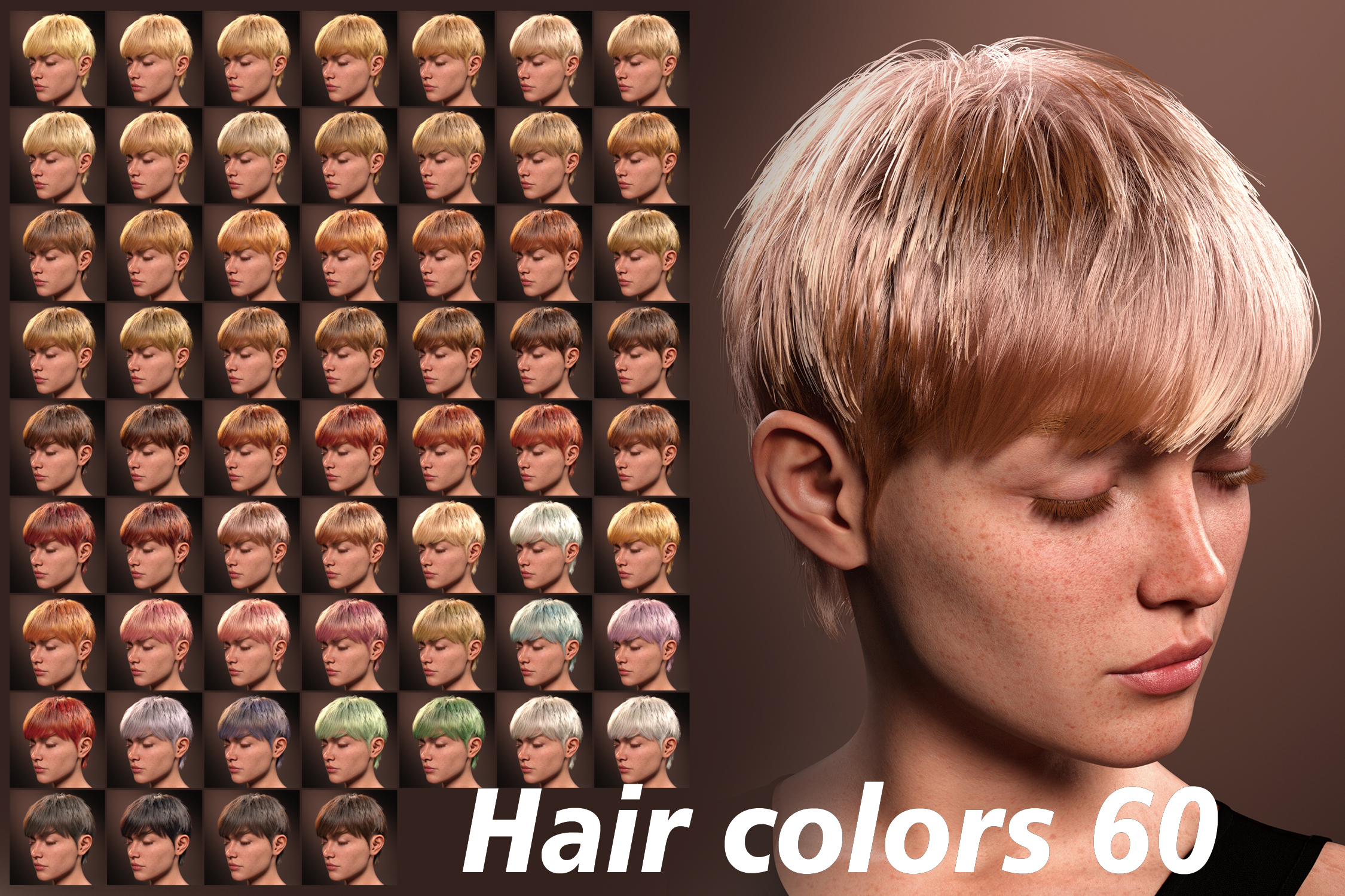 dForce FE Strand-Based Edgy Short Hair for Genesis 9 | Daz 3D