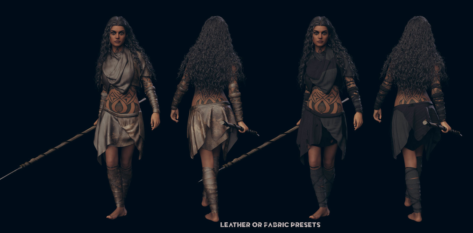dForce Tribal Huntress Outfit and Props | Daz 3D
