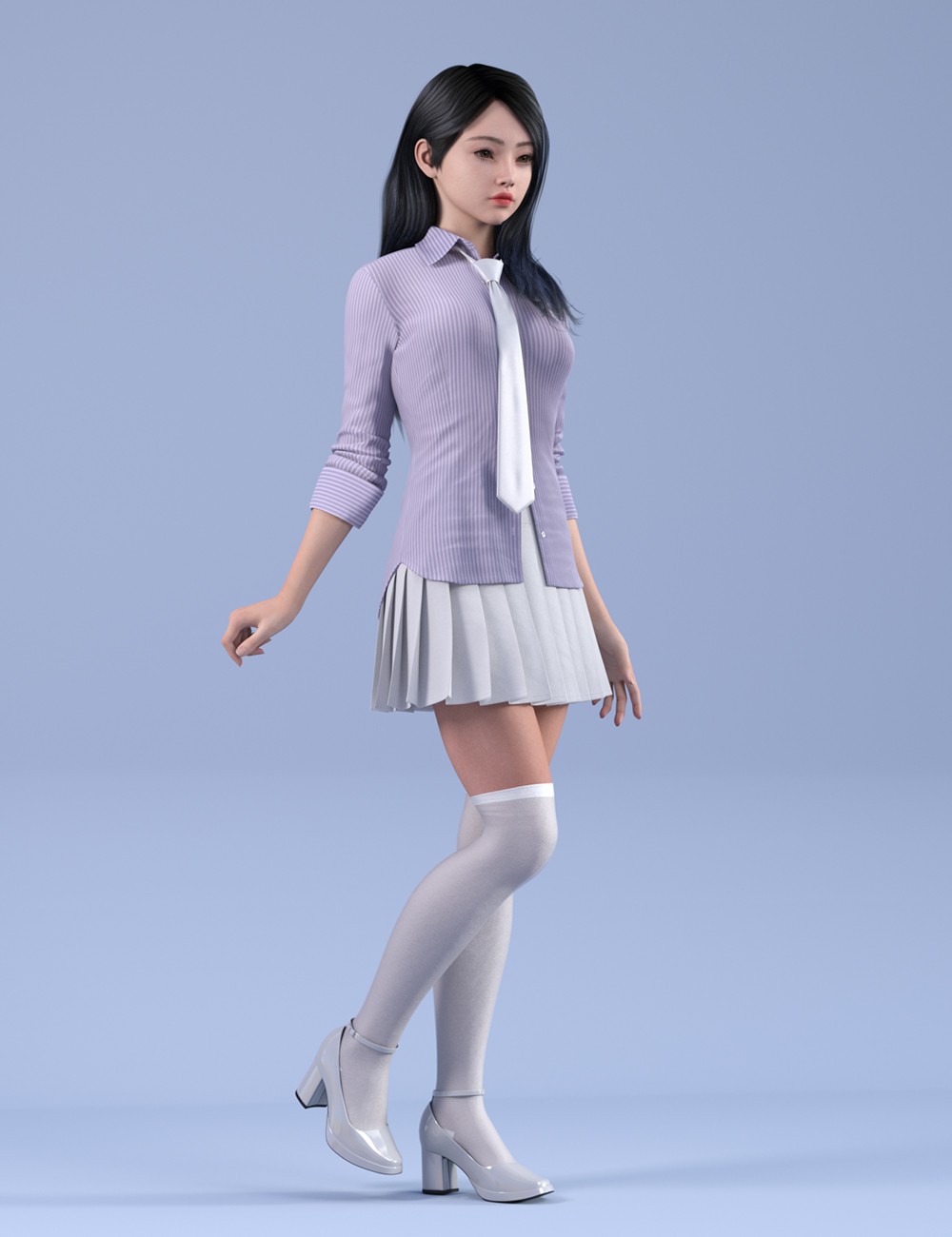 dForce HnC24 Chic Striped Shirt Outfits for Genesis 9 | Daz 3D