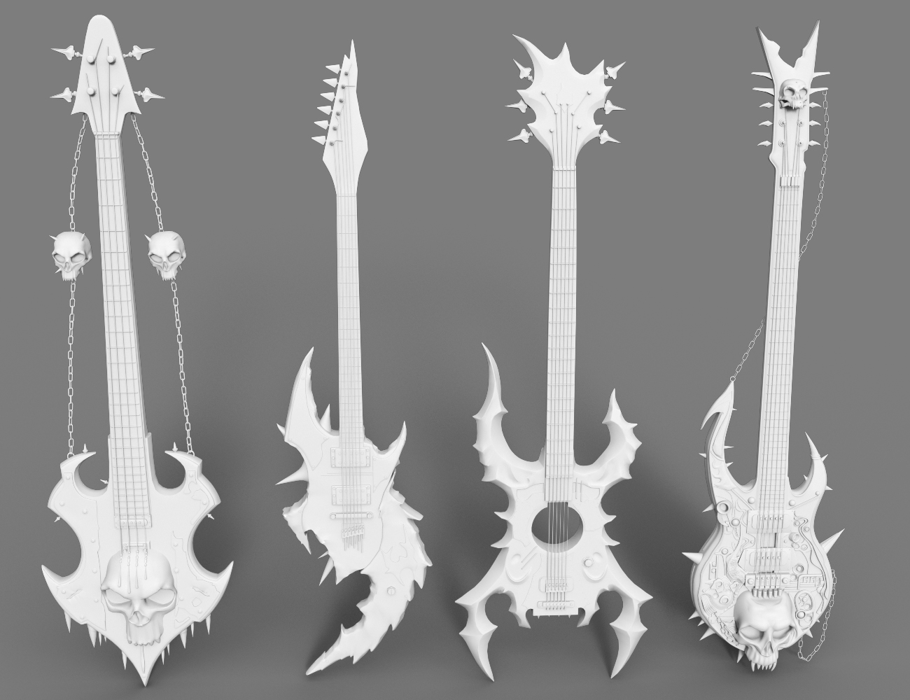 XI Demonic Guitar Set | Daz 3D