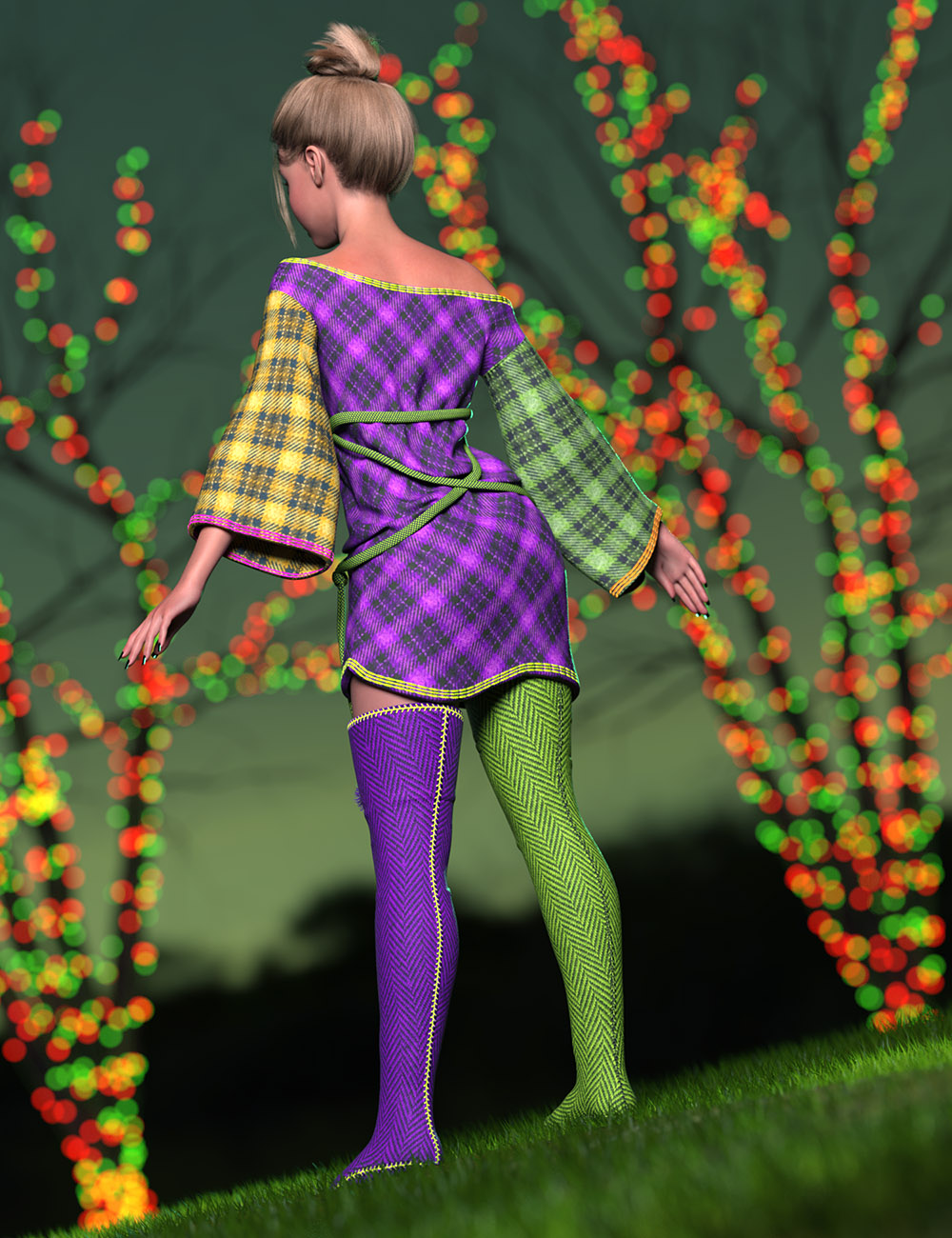 Mish Mash Textures for Comfy Sweater Dress Outfit | Daz 3D