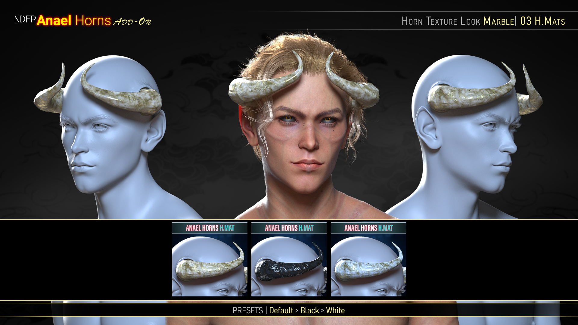 FP Anael Horns Texture Add-On for Genesis 9 | Daz 3D