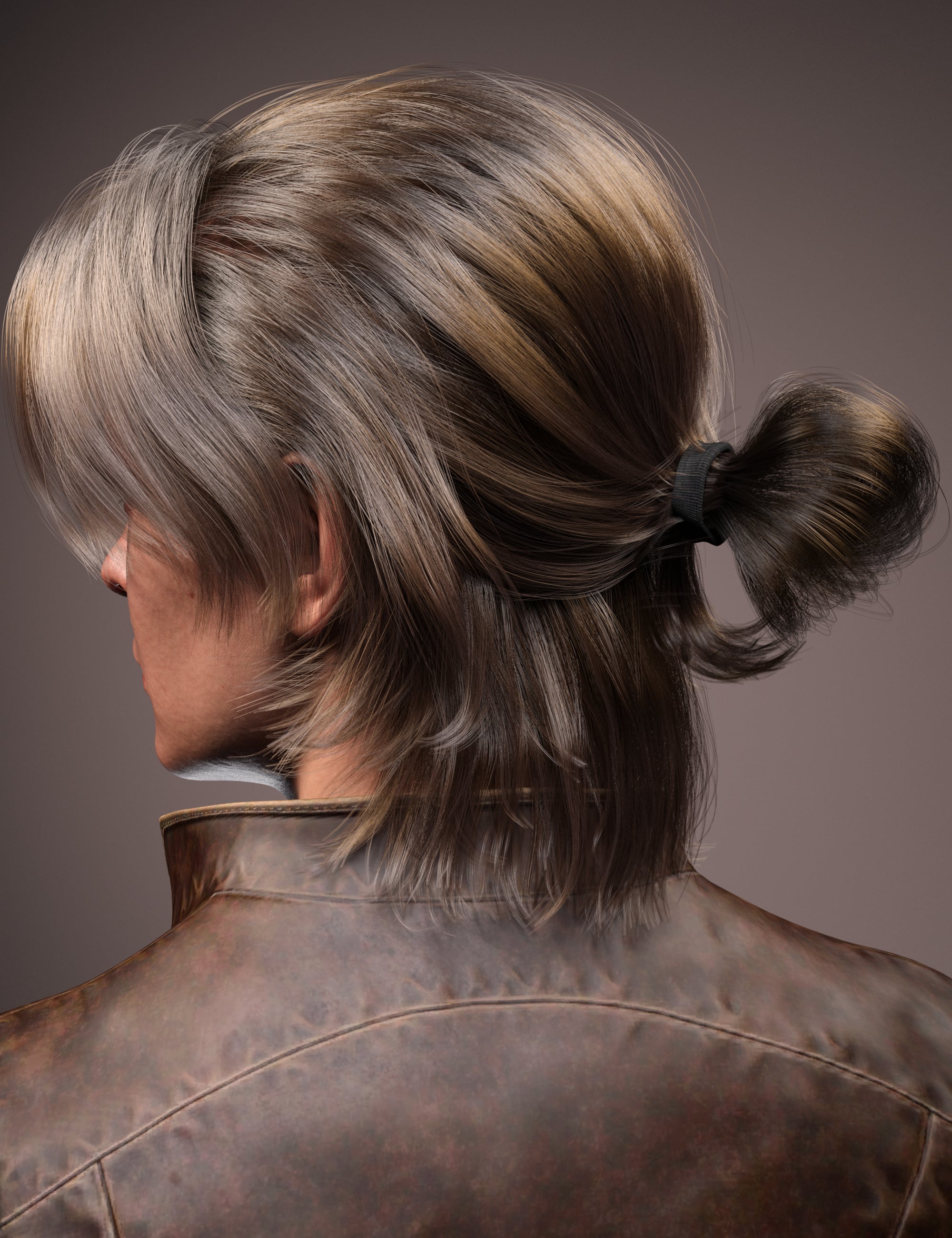 dForce FE Strand-Based Half Bun Hair for Genesis 9 | Daz 3D