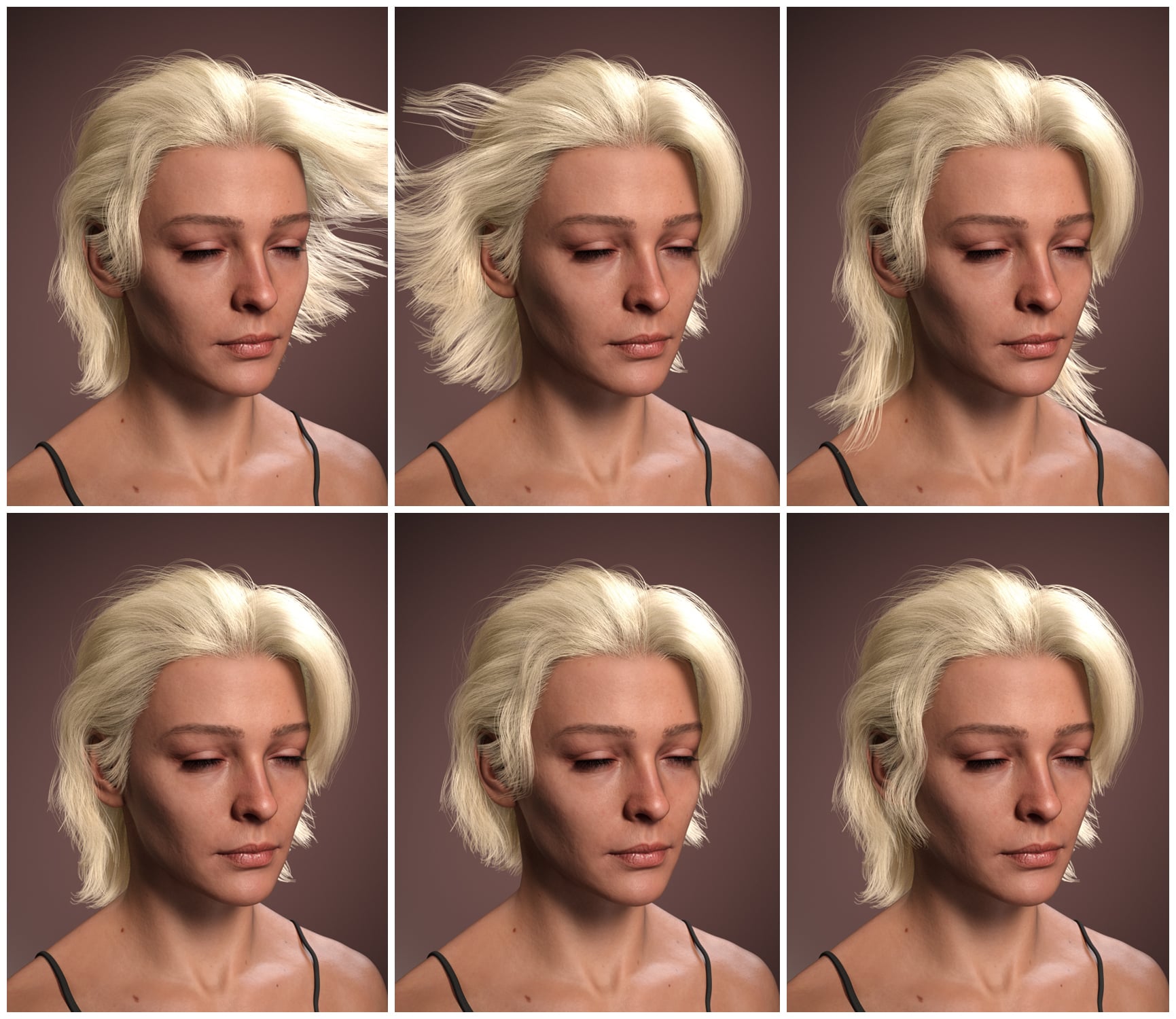 dForce FE Strand-Based Half Bun Hair for Genesis 9 | Daz 3D