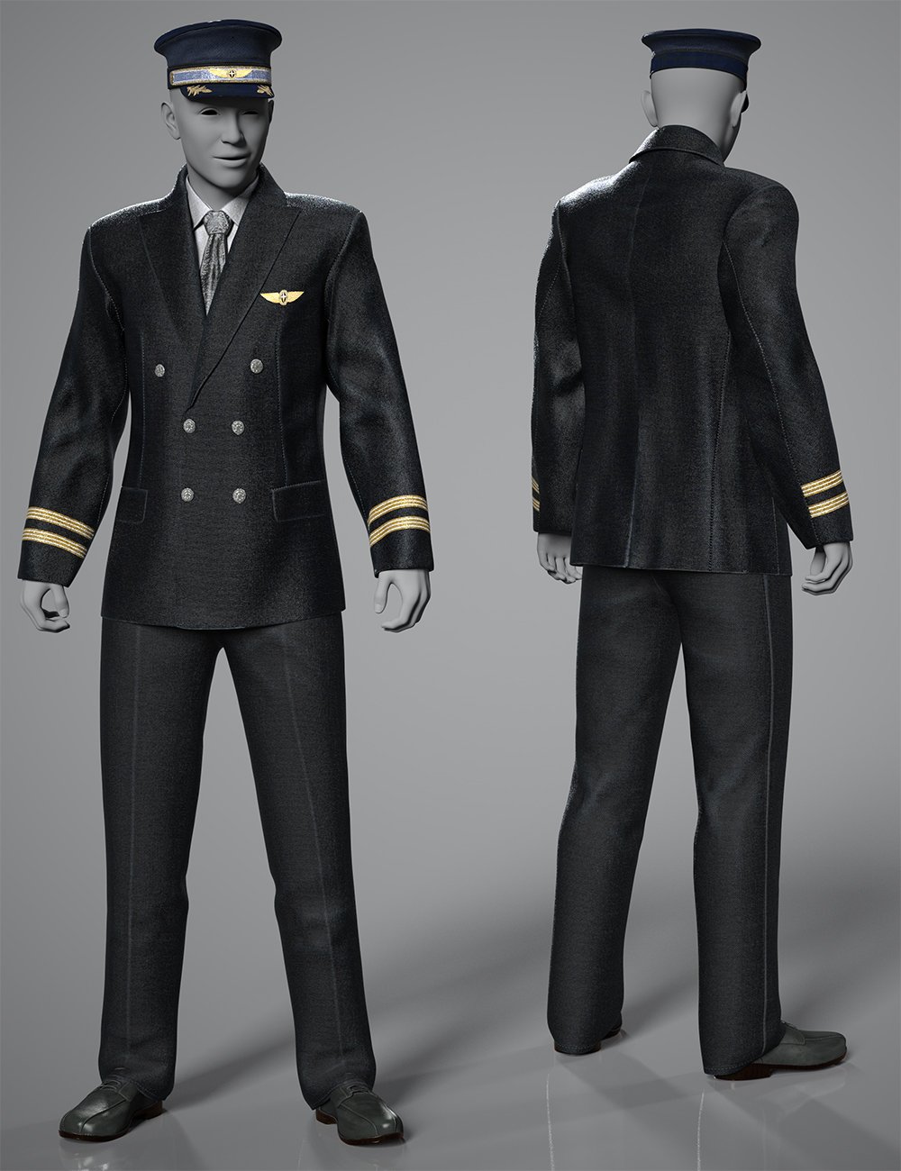 dForce Commercial Pilot Outfit Texture Add-On | Daz 3D