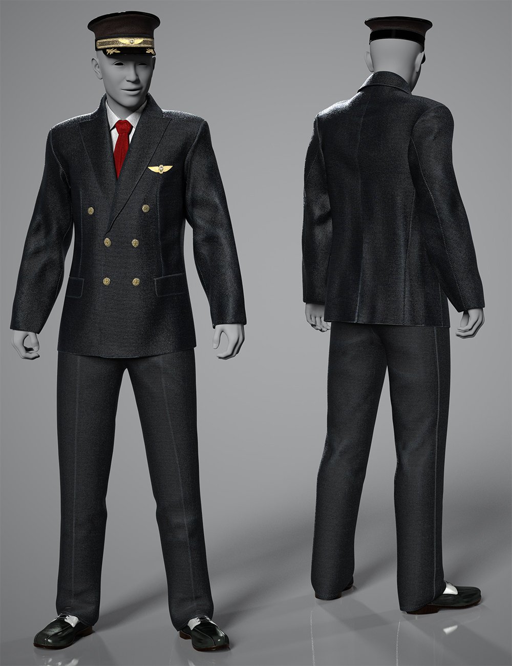 dForce Commercial Pilot Outfit Texture Add-On | Daz 3D