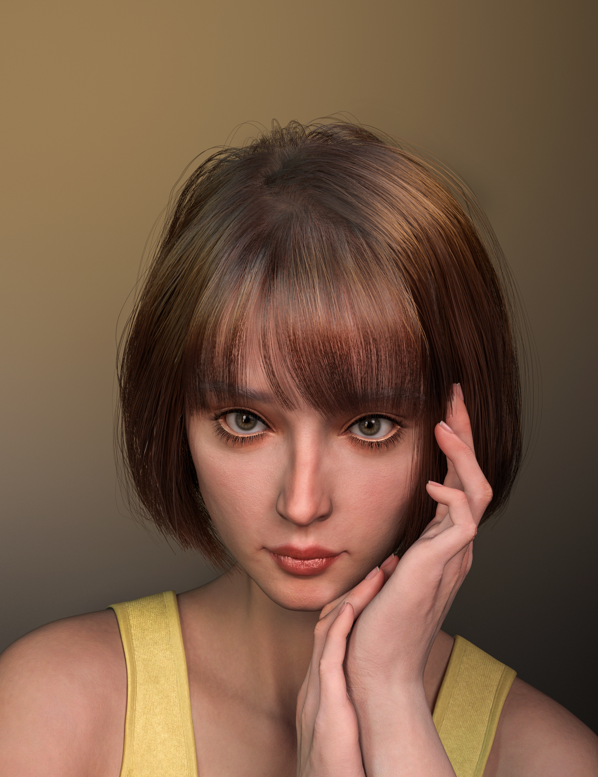 dForce FE Strand-Based Bubble Bob Hair for Genesis 9 | Daz 3D