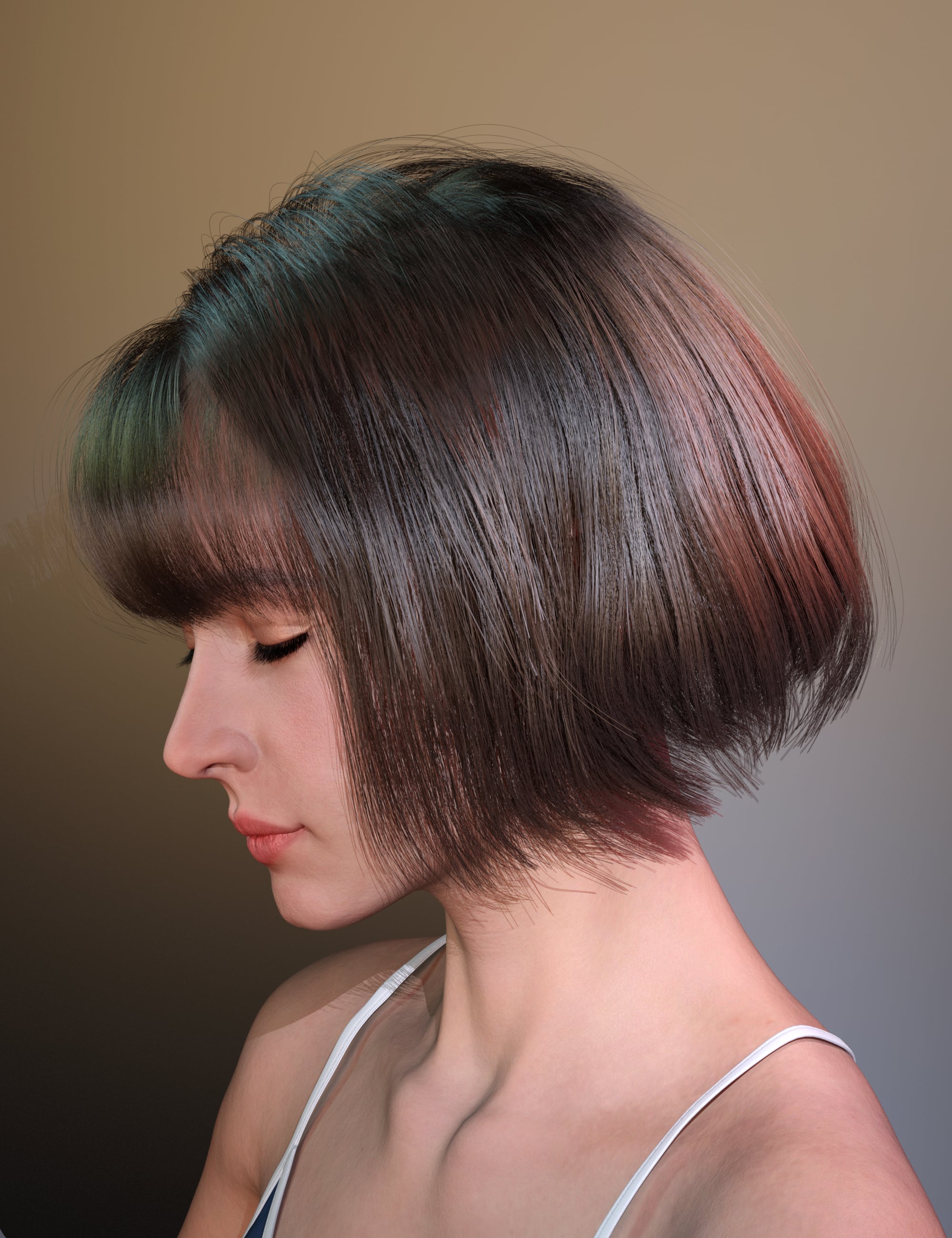 dForce FE Strand-Based Bubble Bob Hair for Genesis 9 | Daz 3D