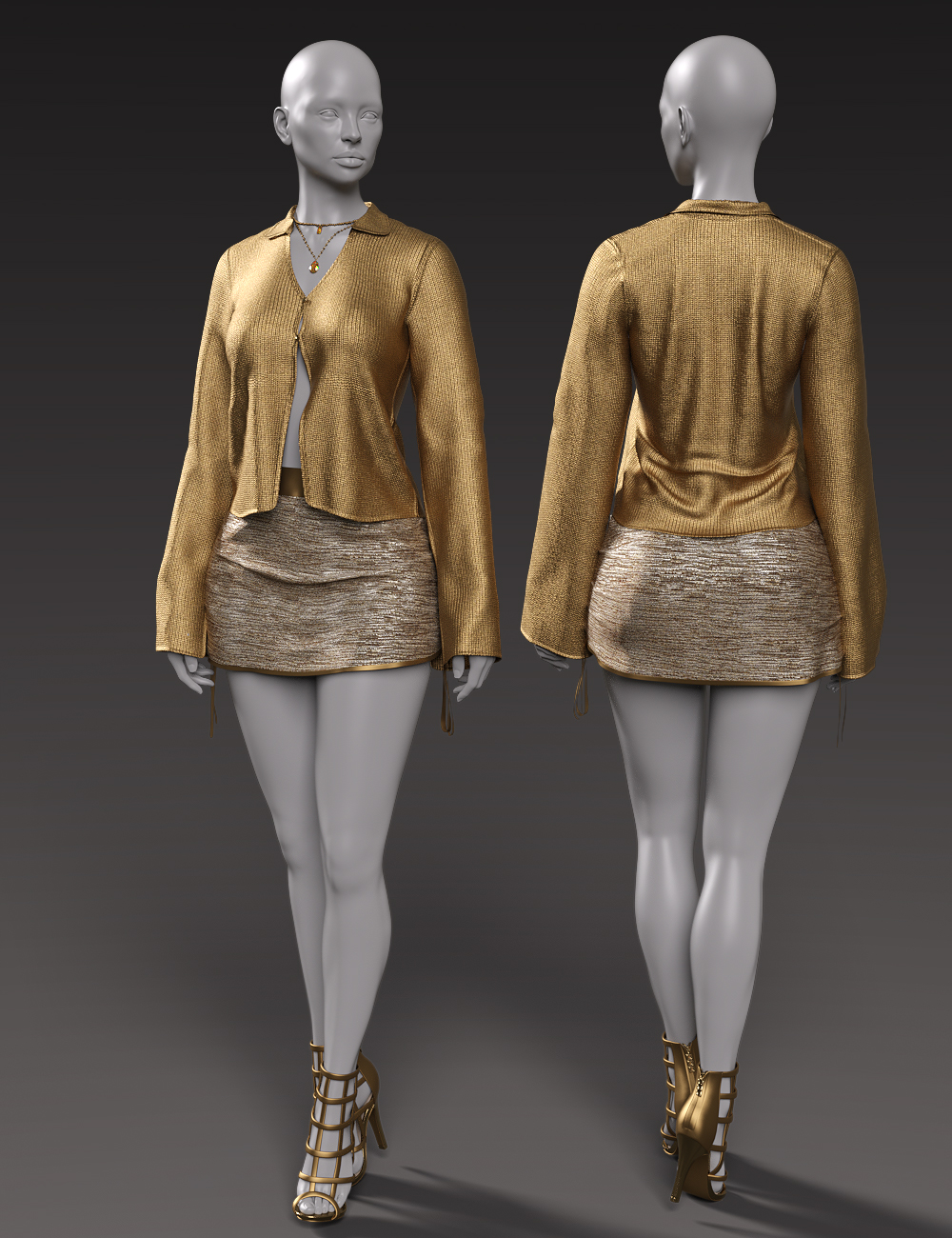 VERSUS - dForce Elise Outfit for Genesis 9 Feminine Texture Add-On ⋆ 3d ...