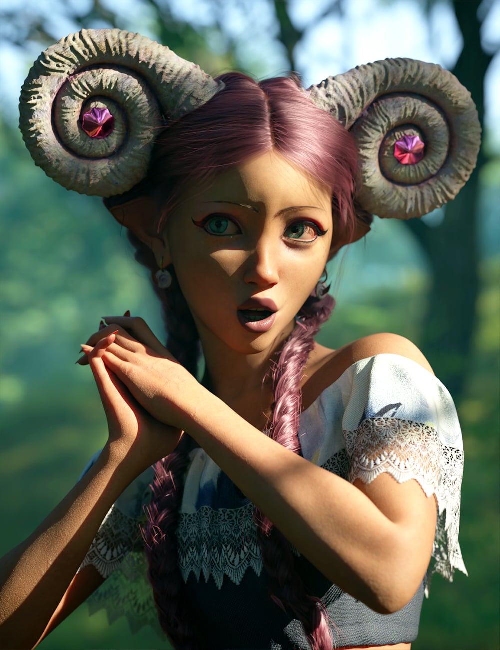 ND Cute Horns and Earrings for Genesis 9 | Daz 3D