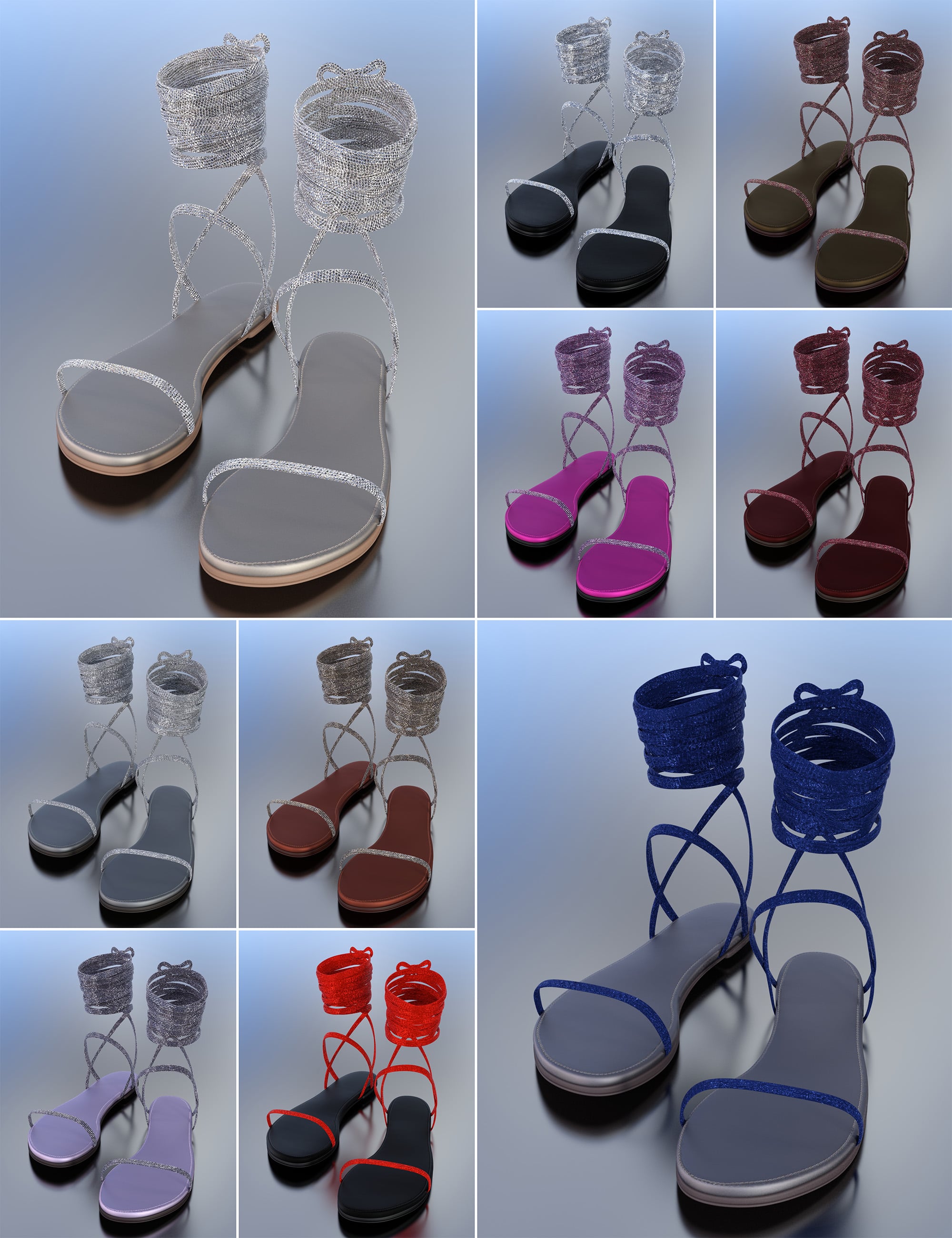 Sandy Sandals for Genesis 9 | Daz 3D
