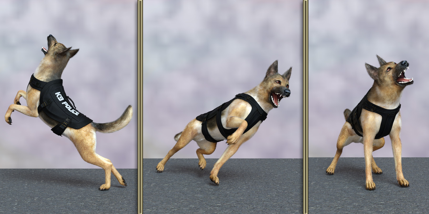 K9 Unit Poses for German Shepherd | Daz 3D