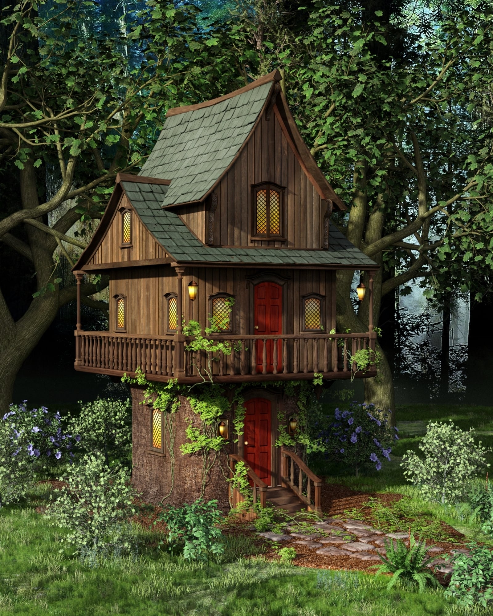 MGX Enchanted Chalet & Forest | Daz 3D