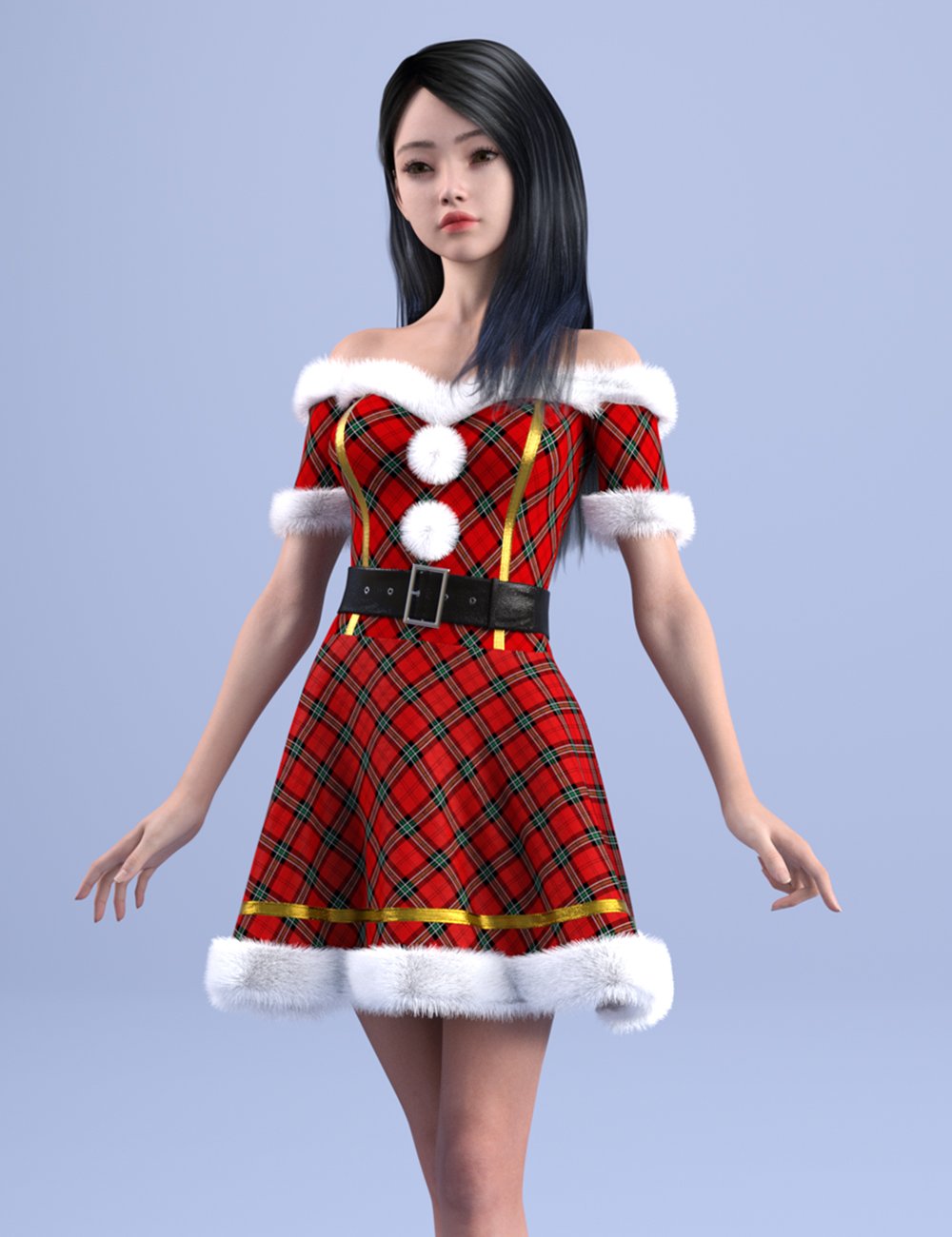 dForce HnC24 Santa Dress Outfits for Genesis 9 | Daz 3D