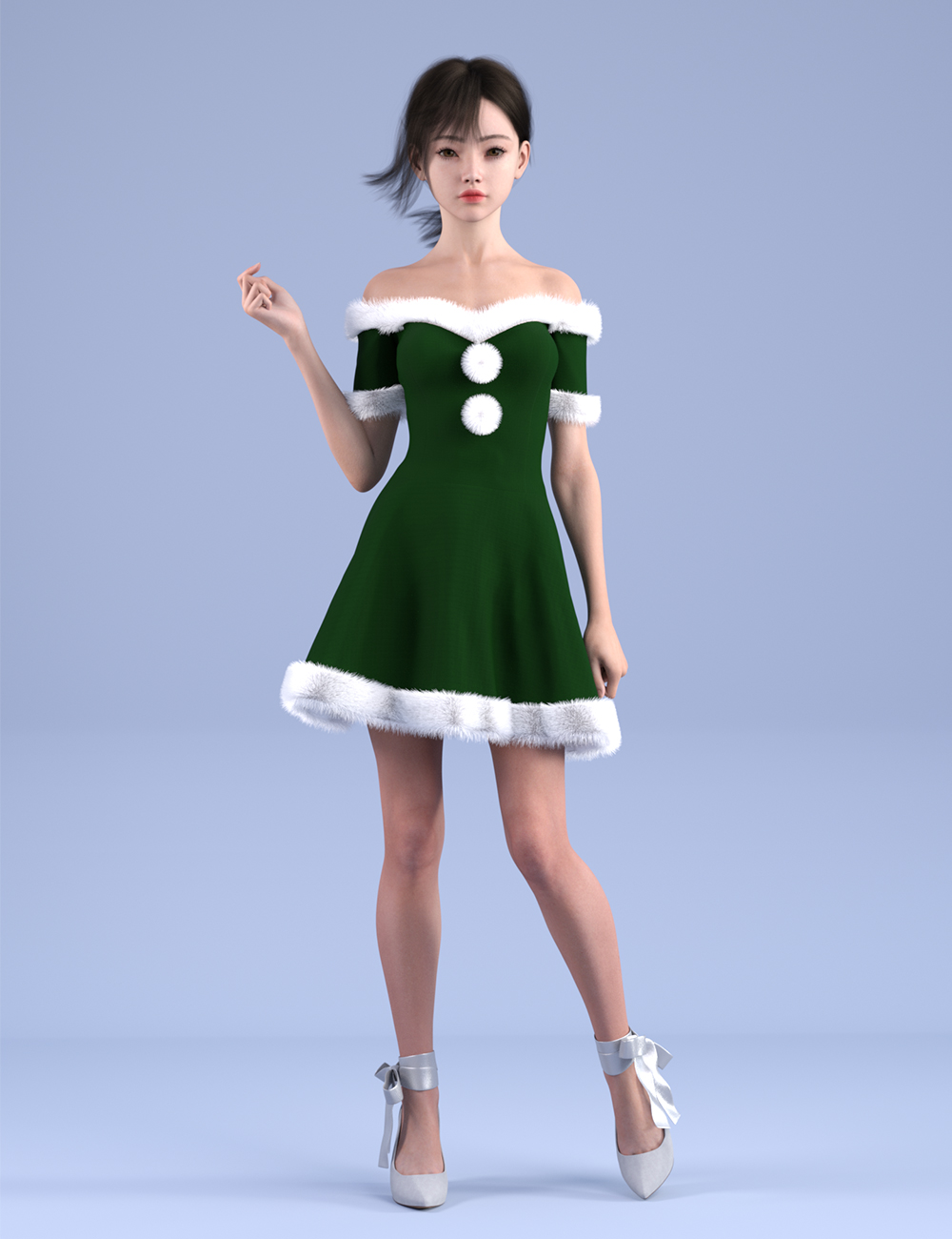 dForce HnC24 Santa Dress Outfits for Genesis 9 | Daz 3D