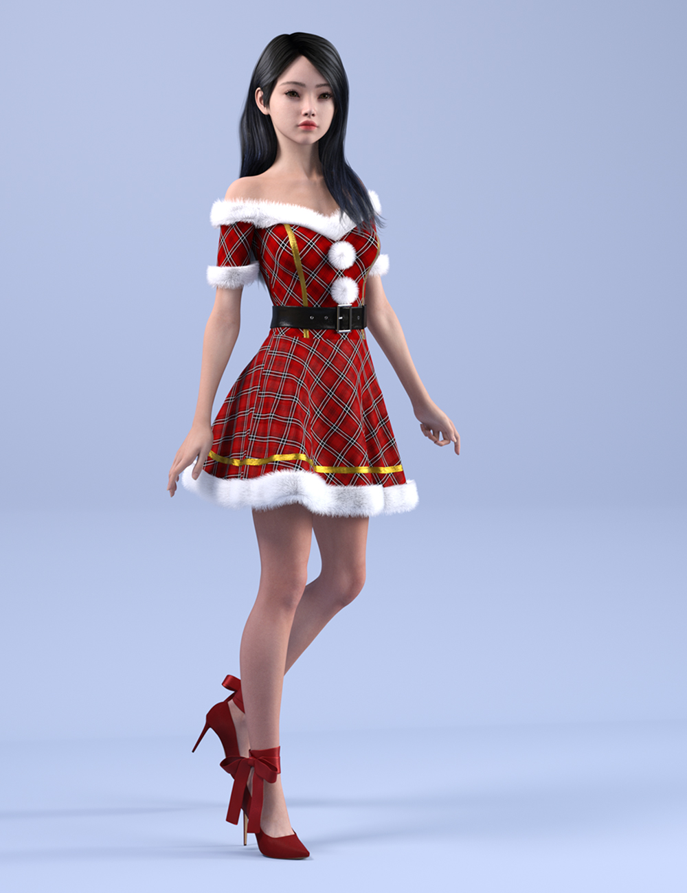 dForce HnC24 Santa Dress Outfits for Genesis 9 | Daz 3D