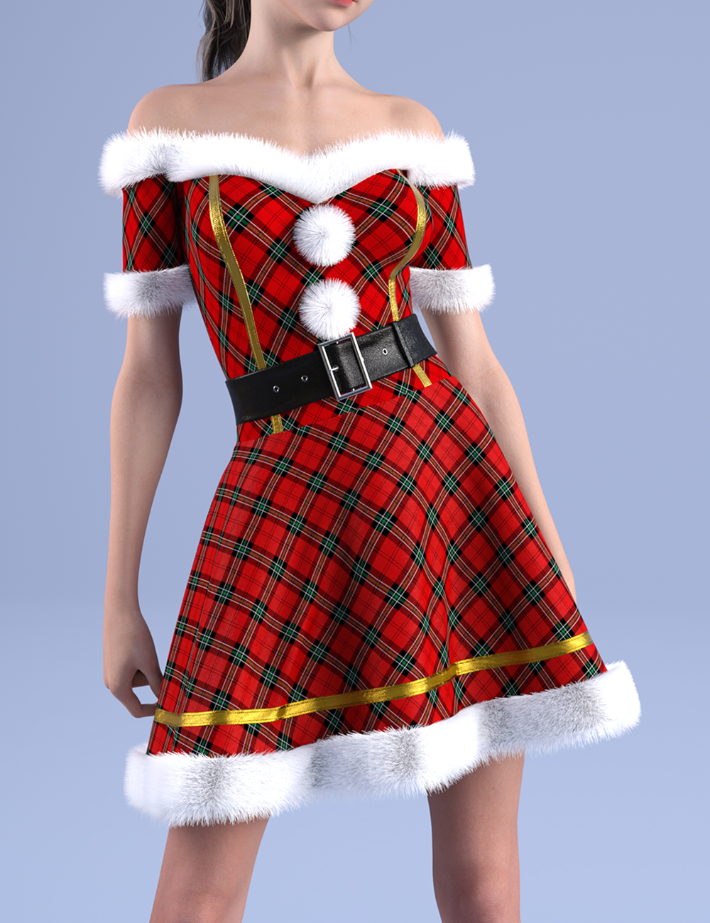 dForce HnC24 Santa Dress Outfits for Genesis 9 | Daz 3D
