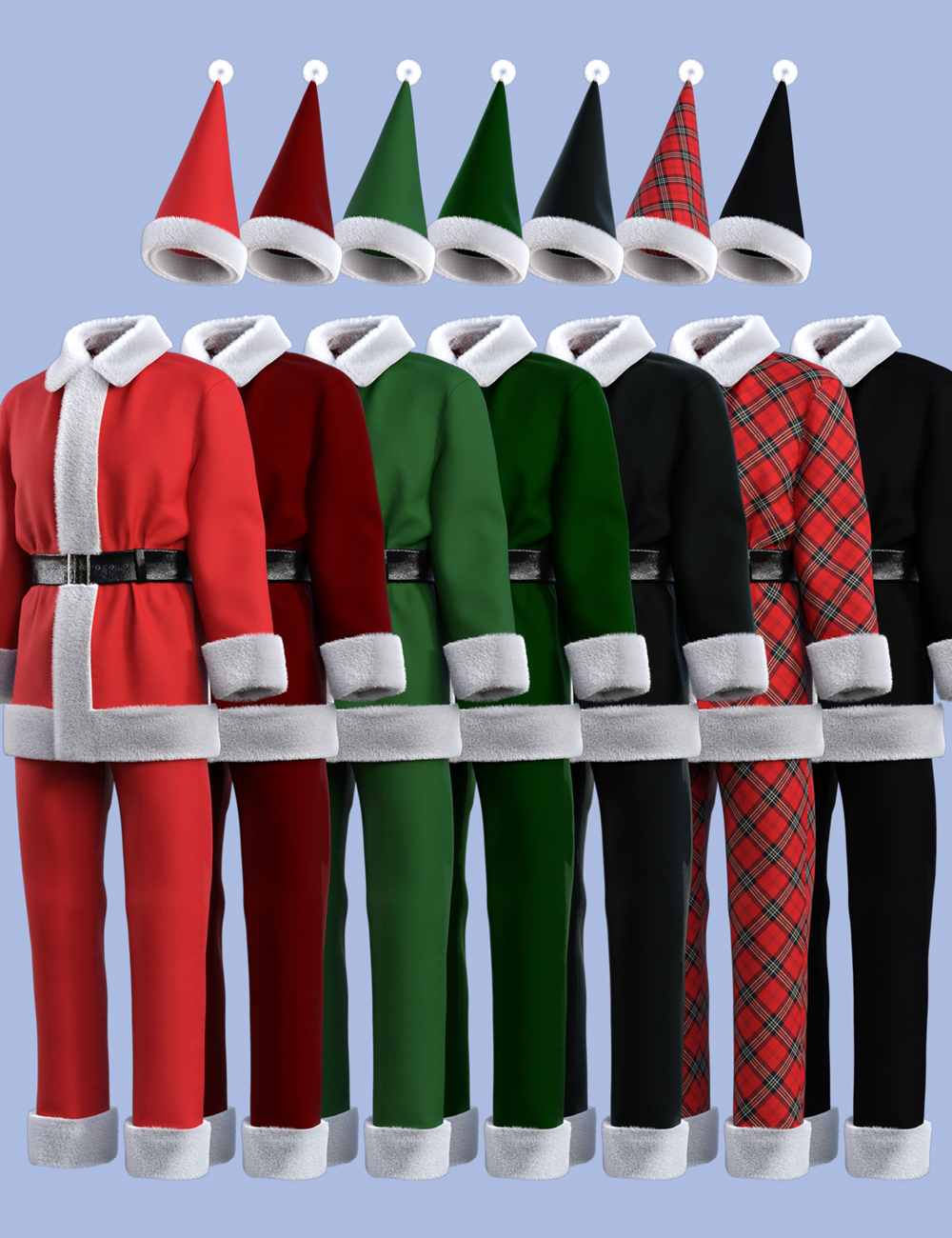 dForce HnC24 Santa Costume Outfits for Genesis 9 | Daz 3D