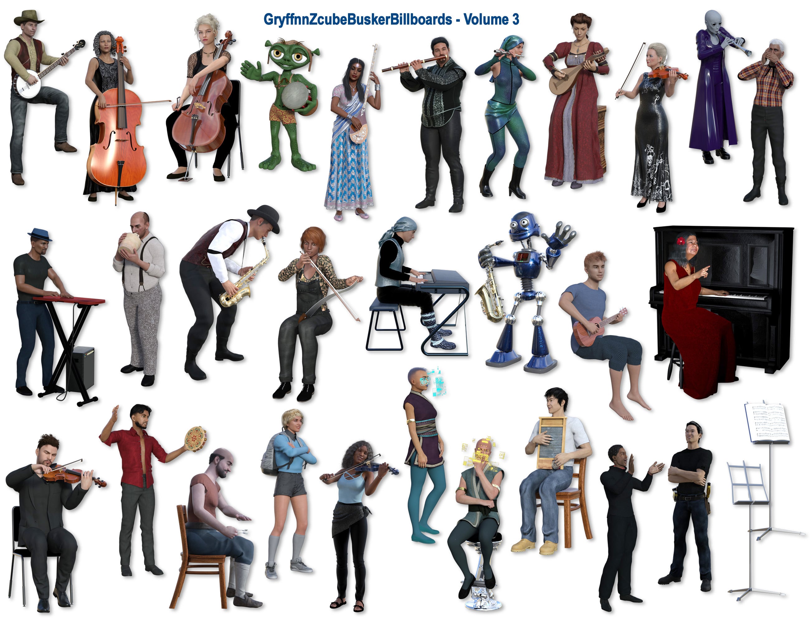 GryffnnZcube Busker Billboards - Volume 3 | Daz 3D