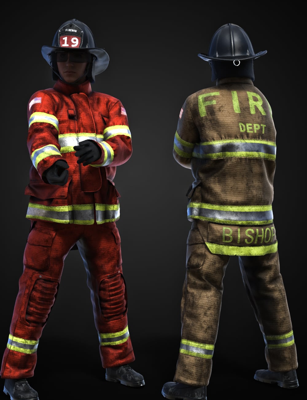 KuJ Firefighter Suit For Genesis 9 | Daz 3D