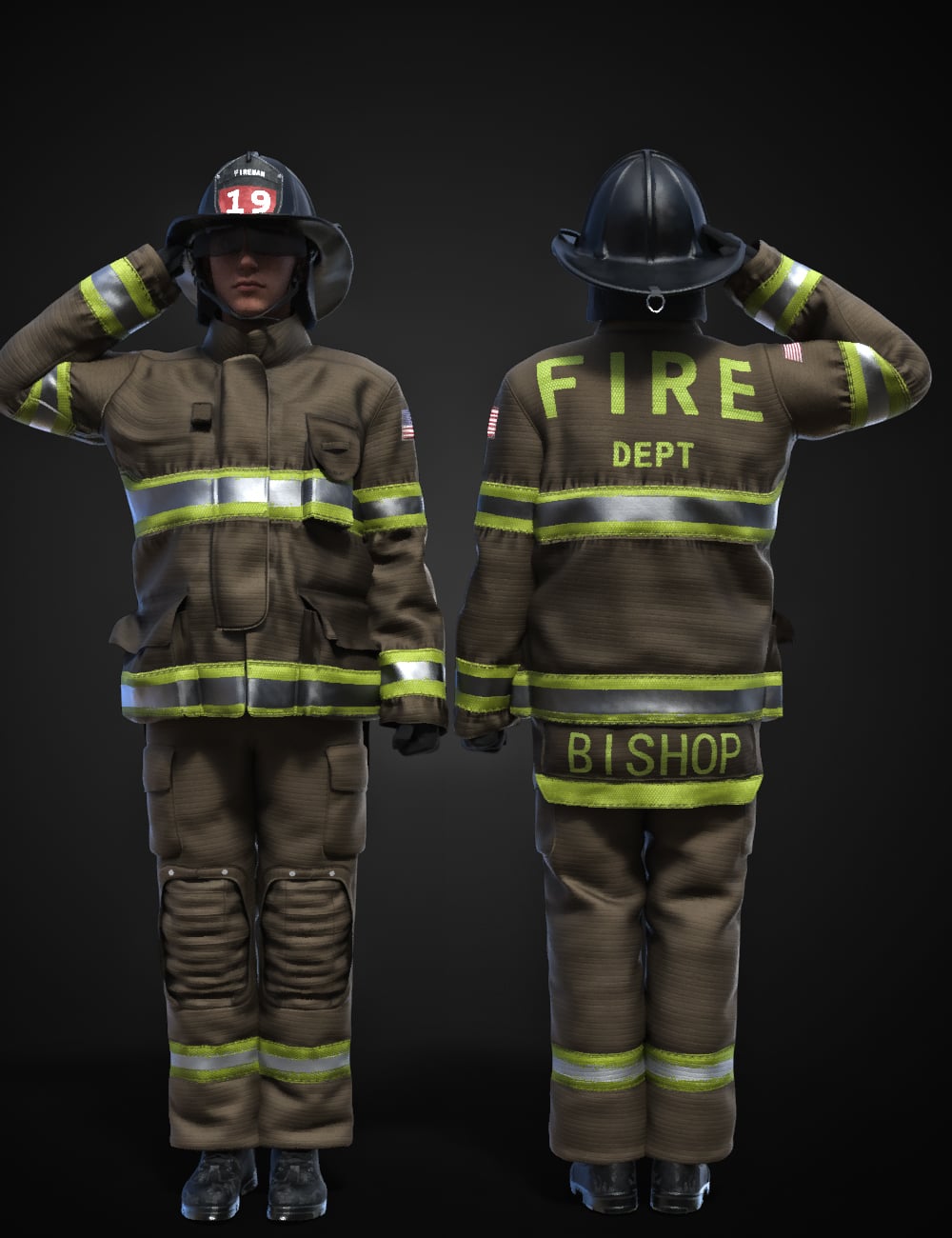 KuJ Firefighter Suit For Genesis 9 | Daz 3D