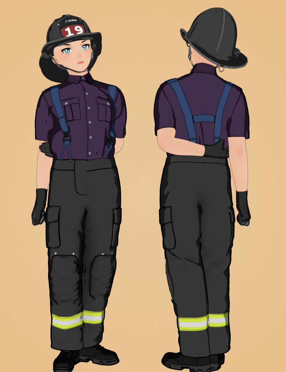 KuJ Firefighter Suit Toon For Genesis 9 | Daz 3D