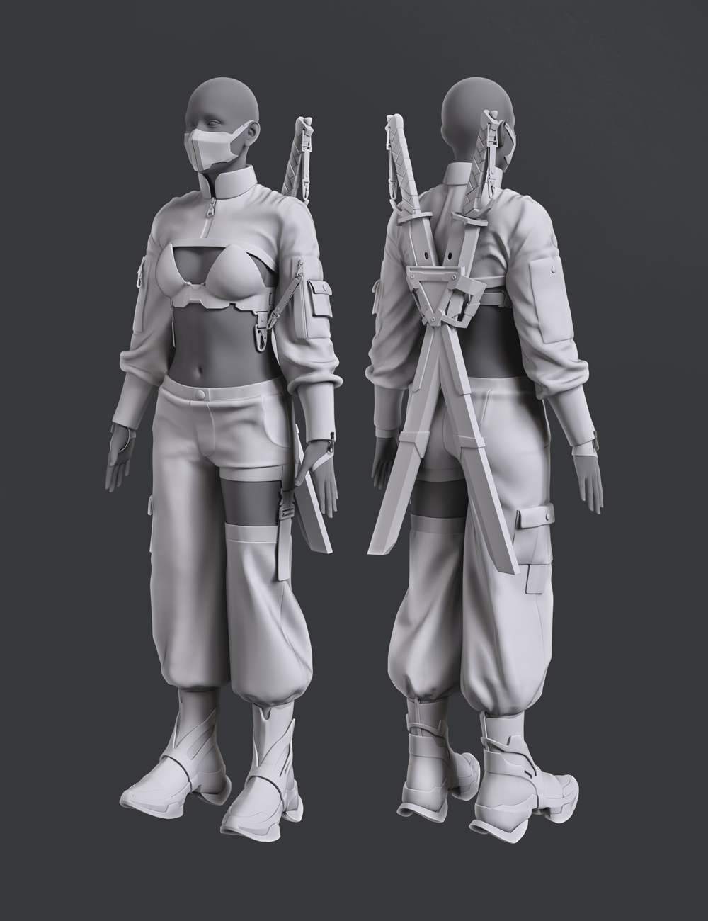 AJC Nexus Blade Outfit For Genesis 9 Feminine | Daz 3D