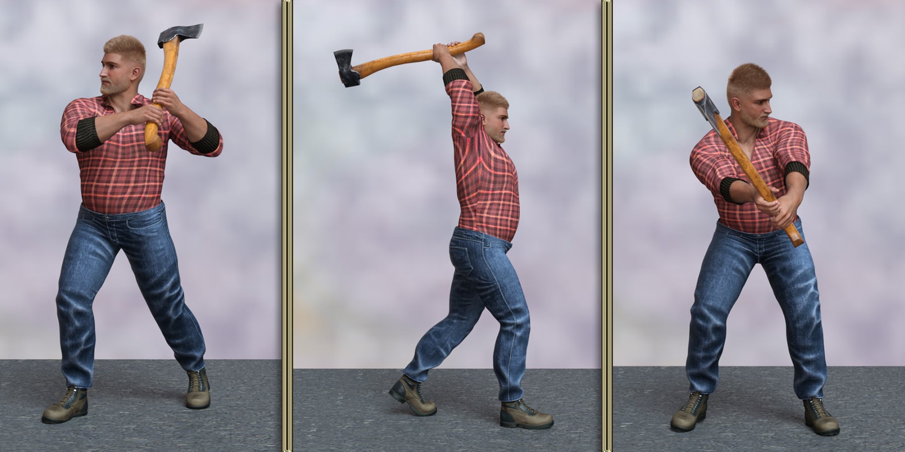 Axe Man Poses for Mateo Mountain Man 9 | Daz 3D